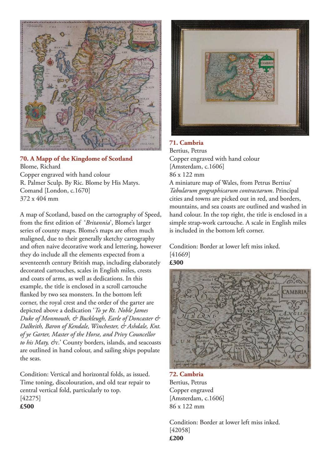 MAPS MAPS MAPS. A catalogue of recent cartographic acquisitions. by ...