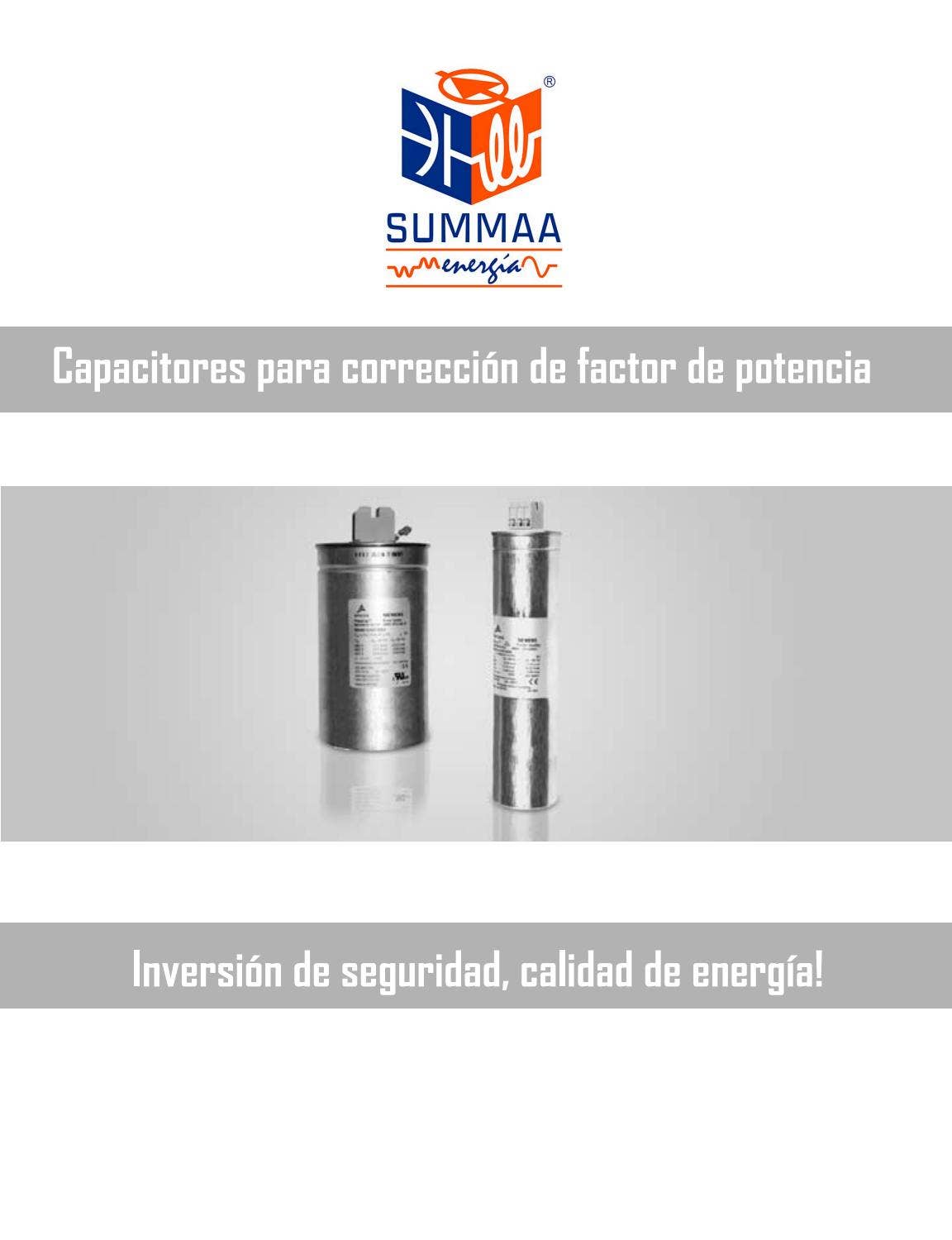 Catálogo capacitores para correccion de factor de p by SUMMAA Energía ...