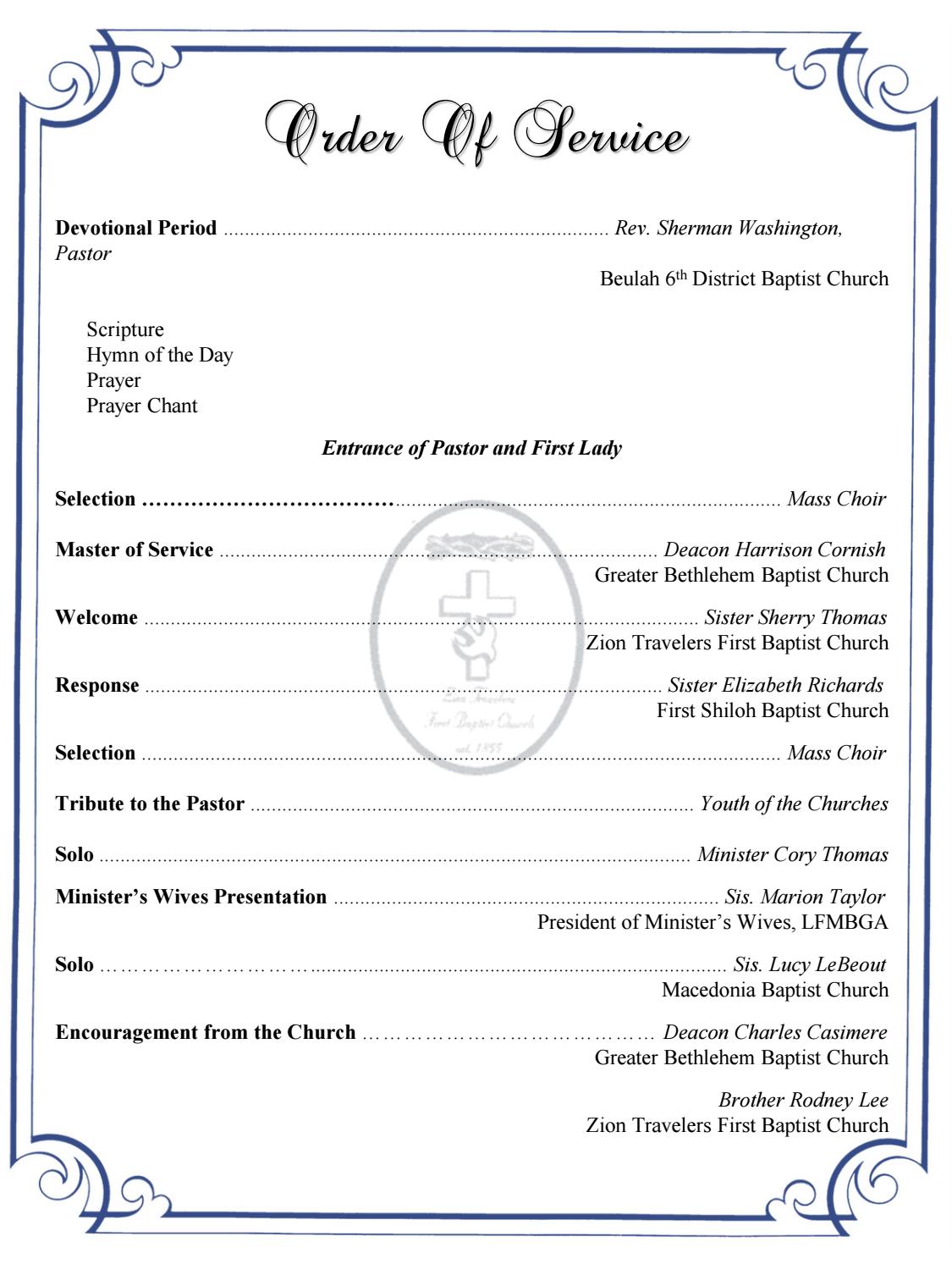 Pastor Irvin Scales Anniversary Program by Our Celebrations of Life - Issuu