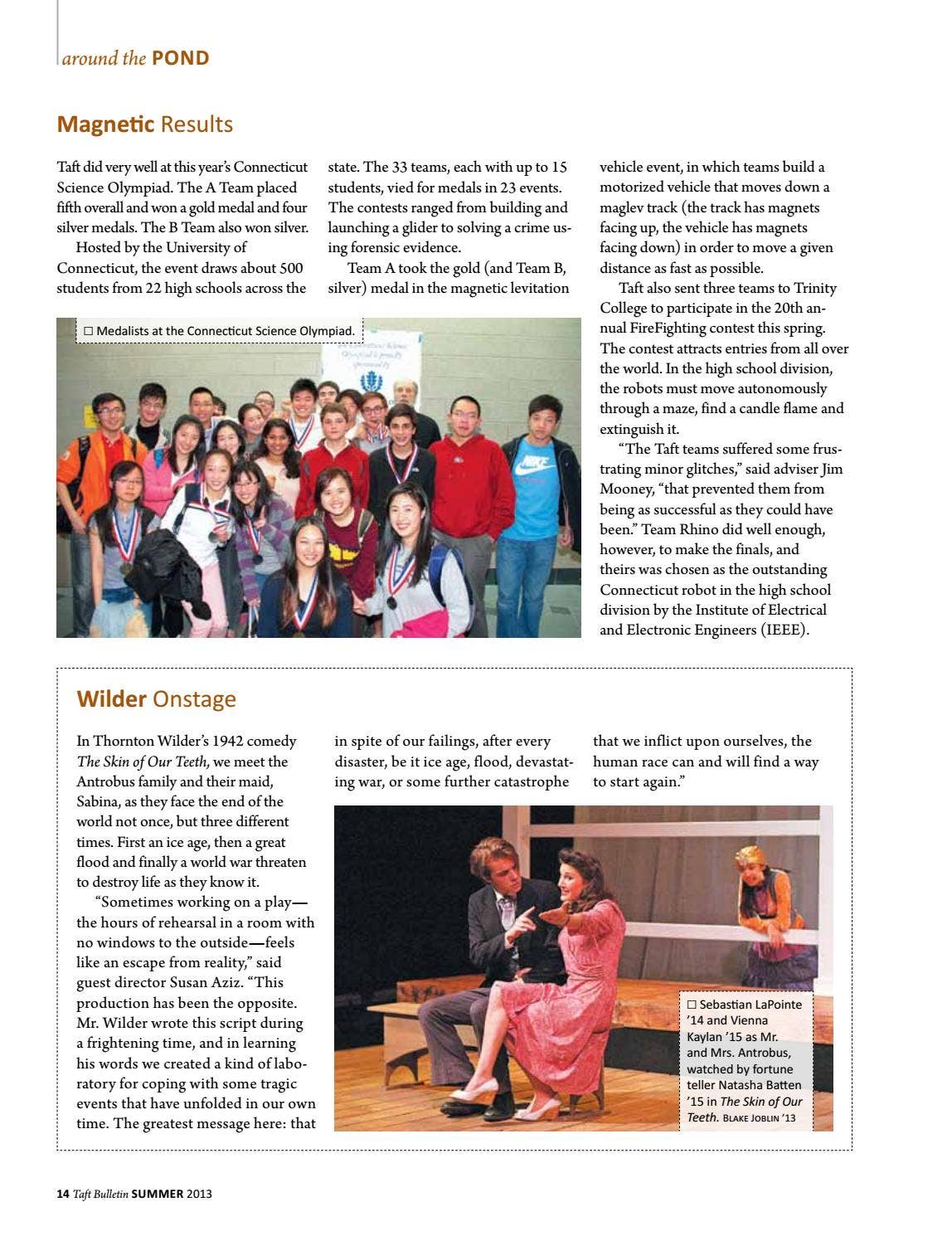 Summer 2013 Taft Bulletin by Taft School - Issuu