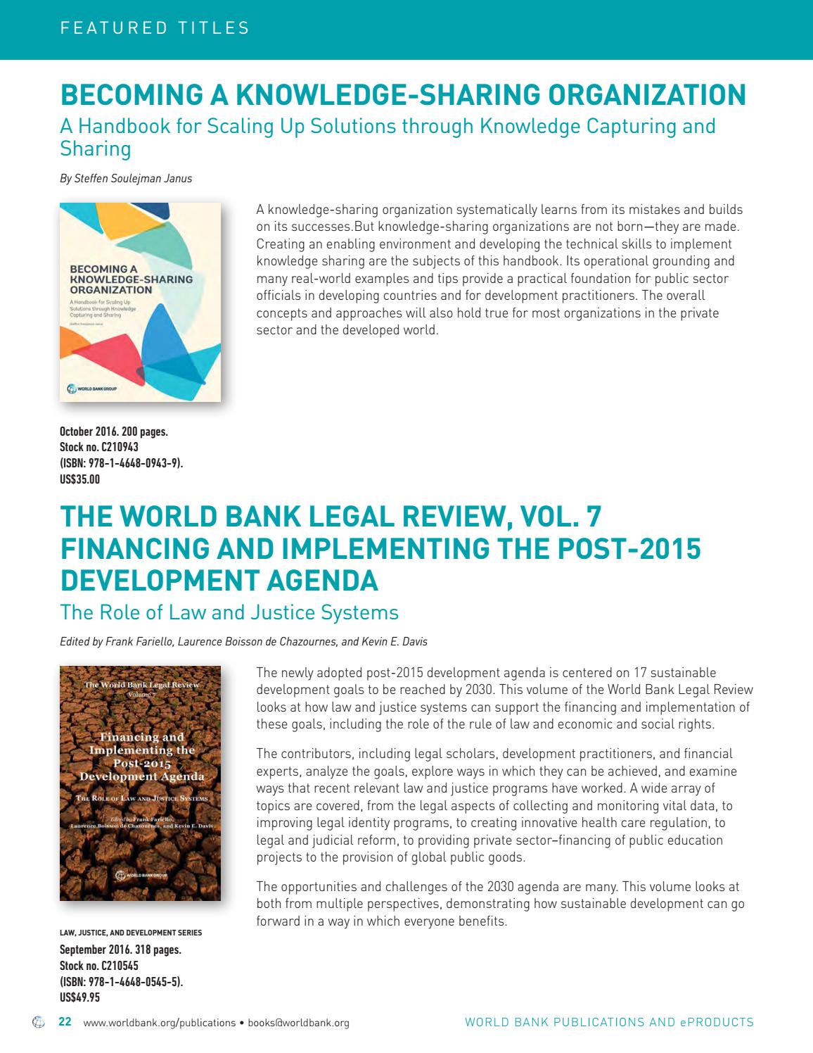 World Bank Group Publications Catalog, January - June 2017 by World ...