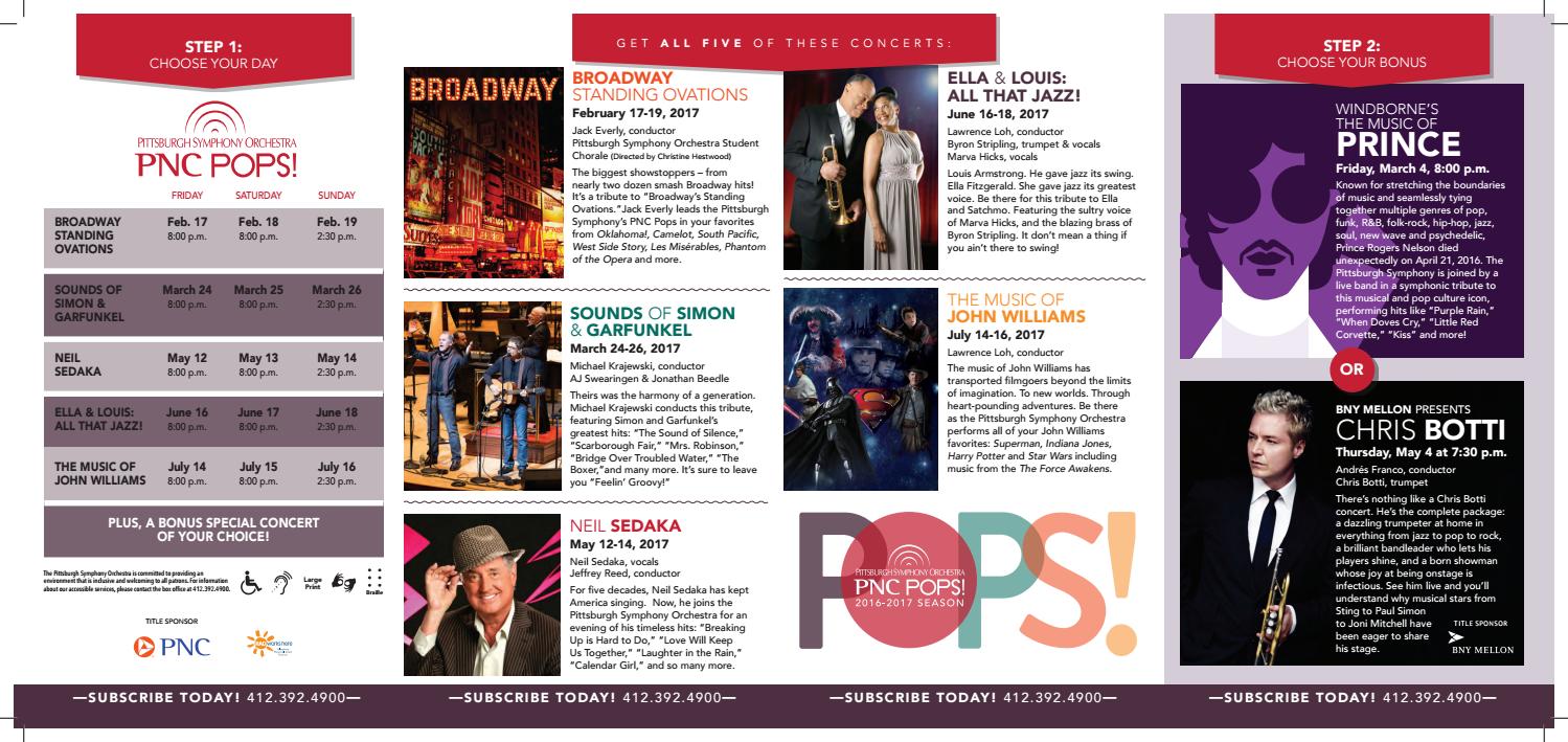 2016-2017 PNC Pops Brochure by Pittsburgh Symphony Orchestra - Issuu