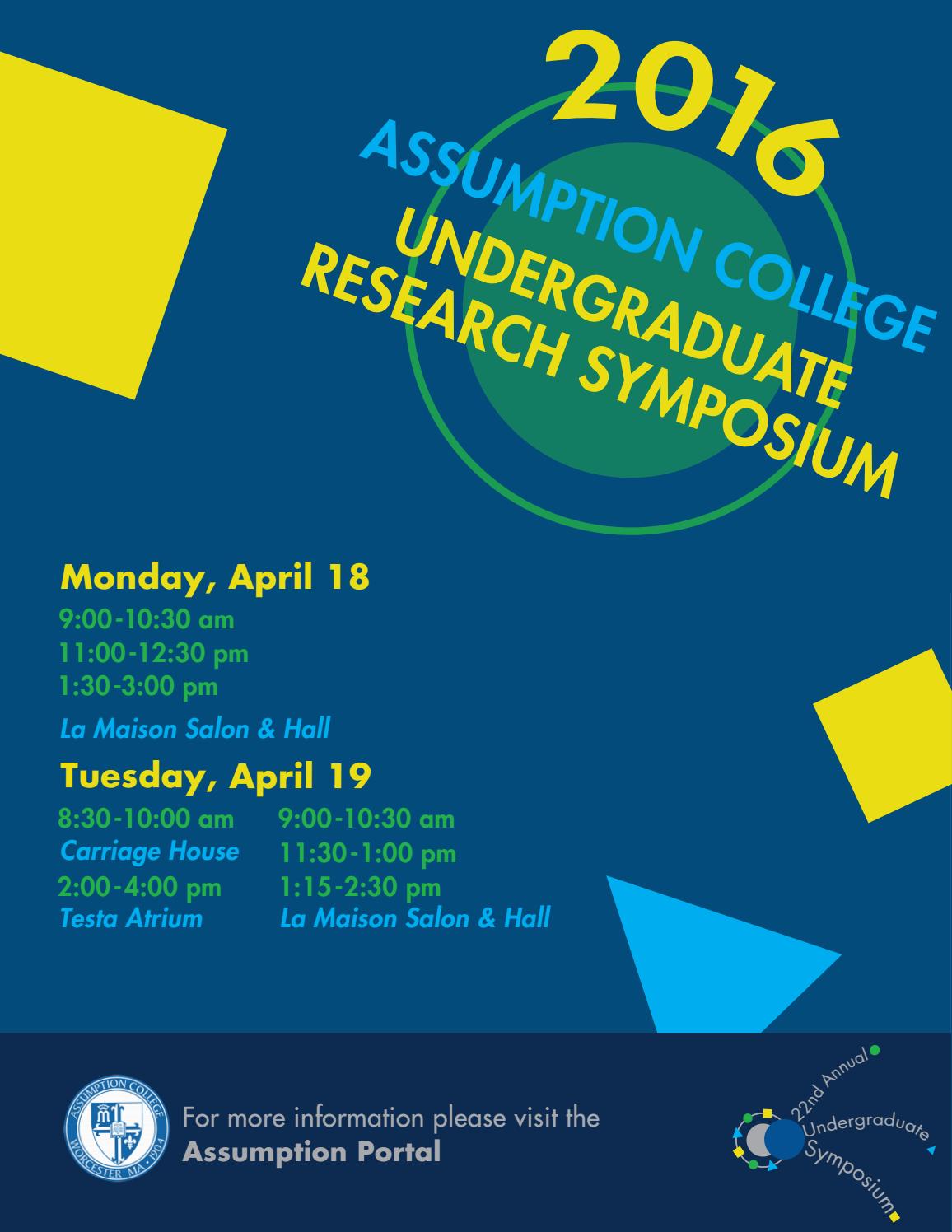 2016 Symposium Program by Assumption University - Issuu