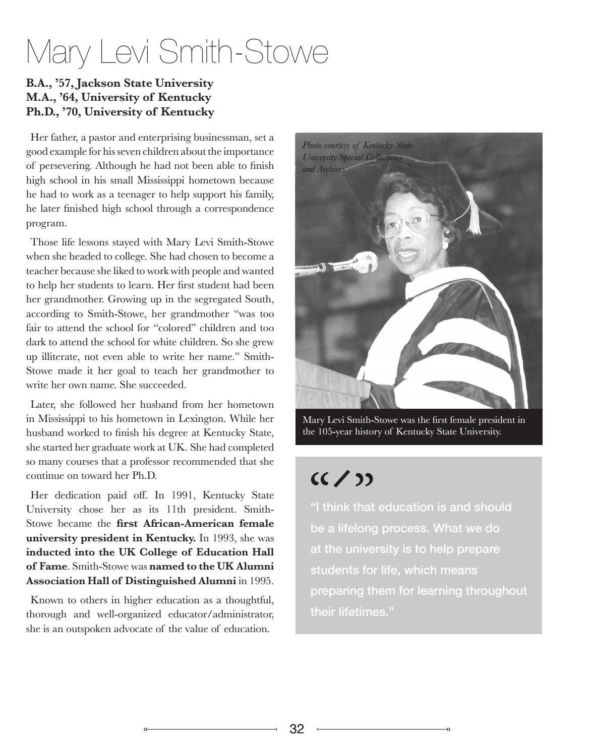 Mary Stowe by UK Alumni Association - Issuu