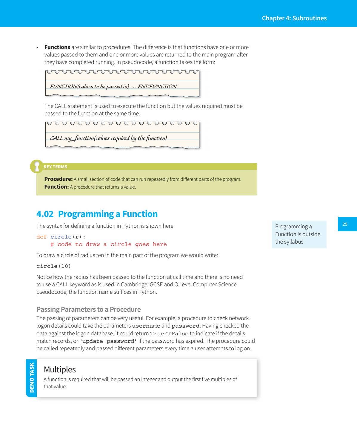 Preview Cambridge IGCSE Computer Science Programming Book for Python by ...