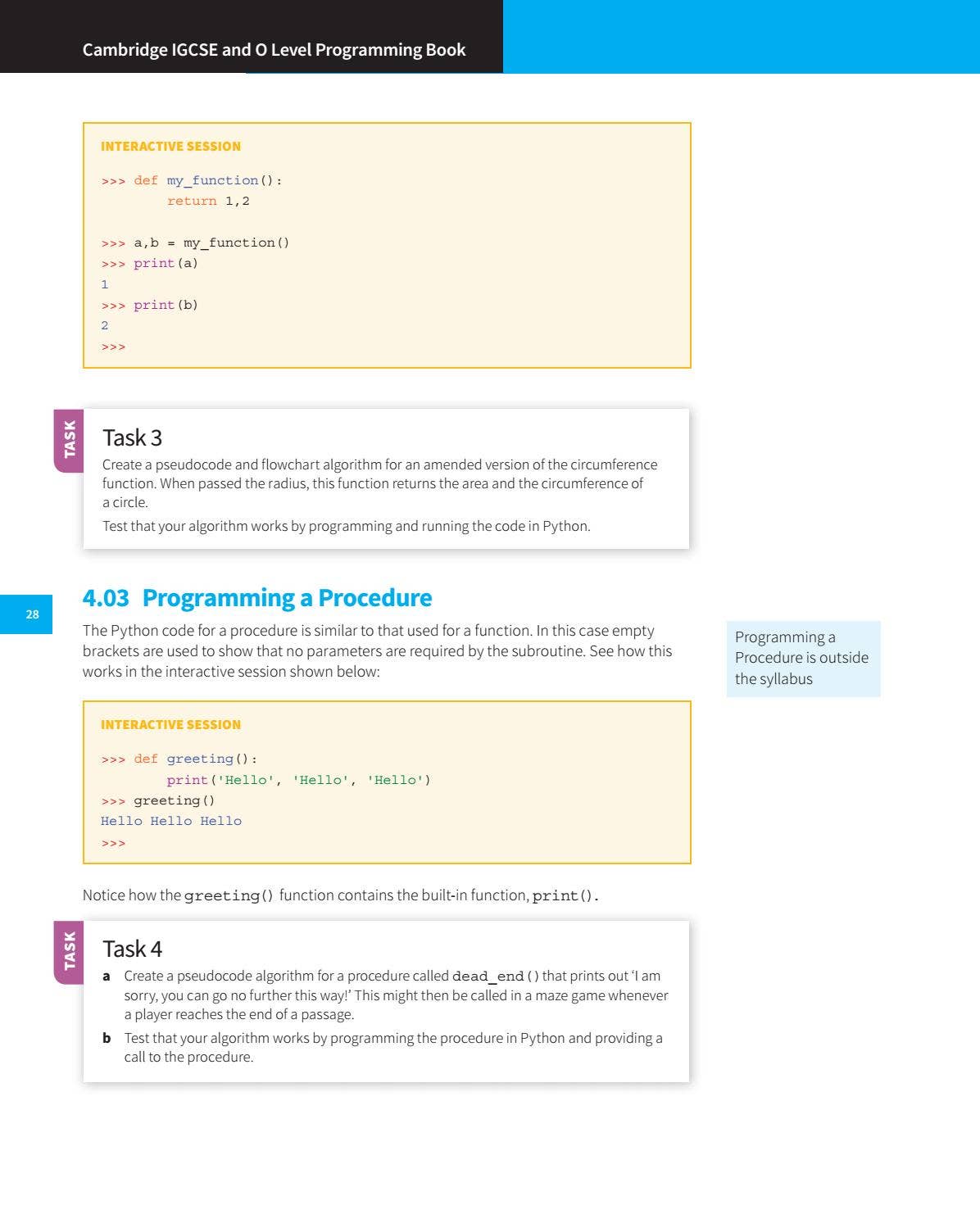 Preview Cambridge IGCSE Computer Science Programming Book for Python by ...