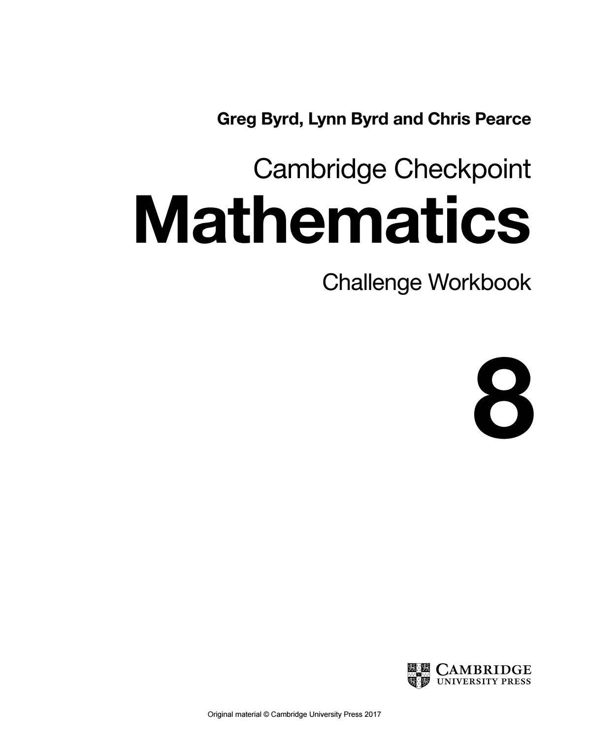 Preview Cambridge Checkpoint Mathematics Challenge Book 8 by Cambridge ...