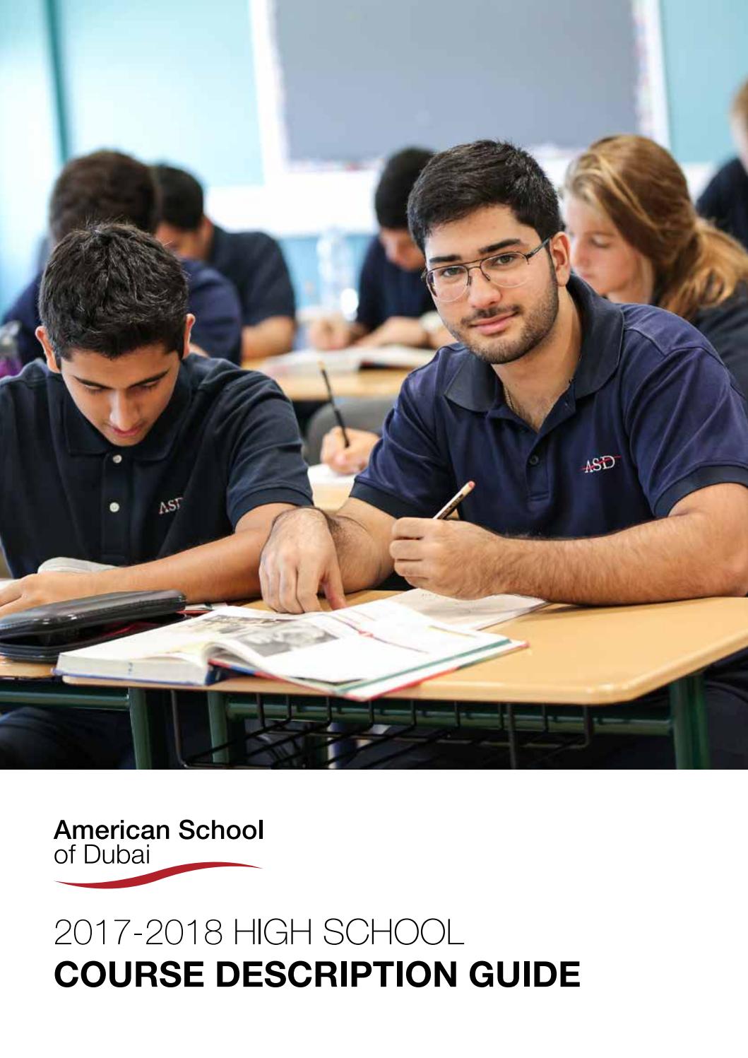 2017-2018 HS Course Description Guide by American School of Dubai - Issuu