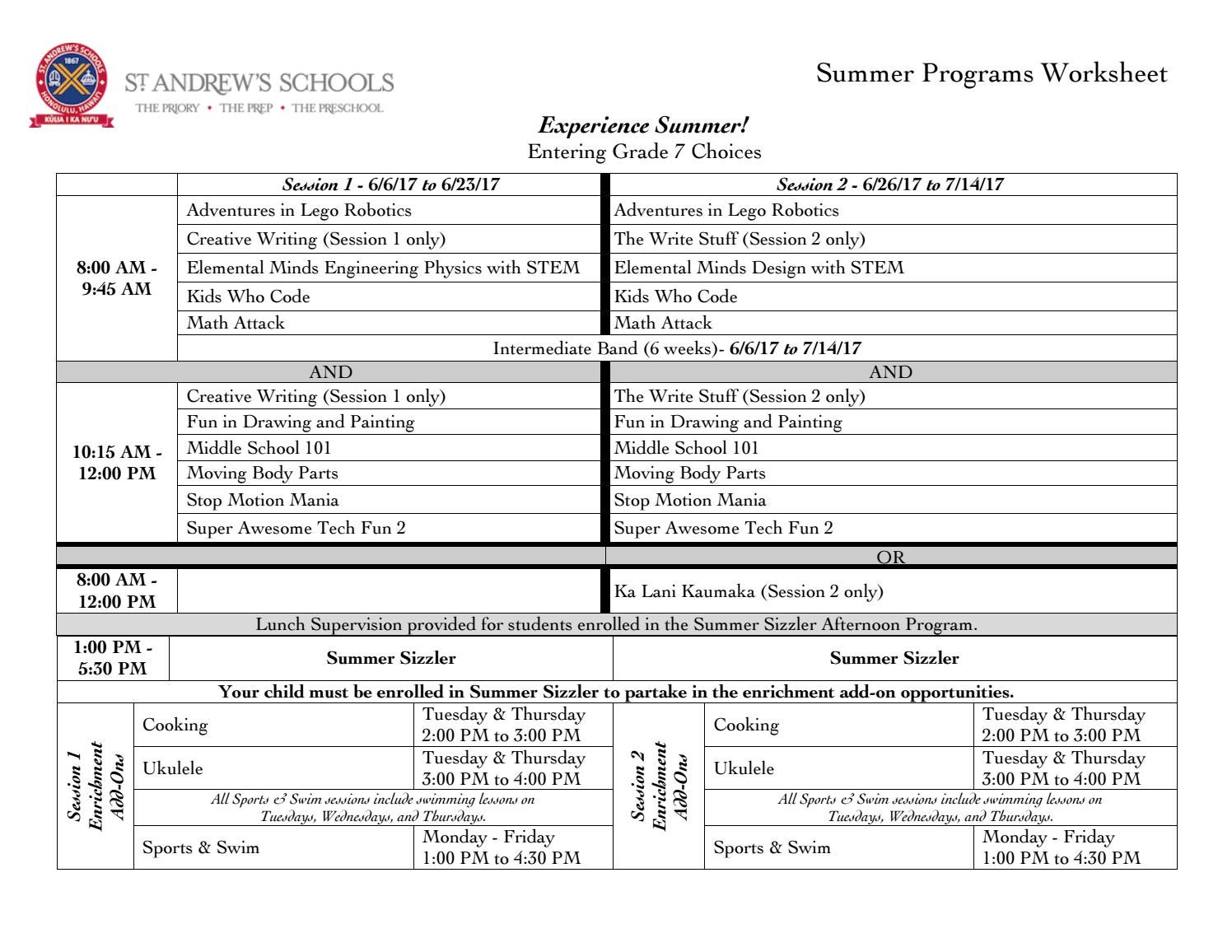 2017 grade 7 worksheet by St. Andrews Schools - Issuu