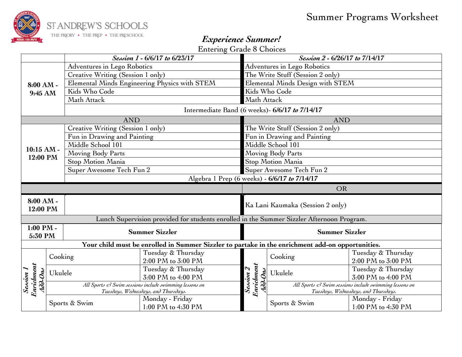 2017 grade 8 worksheet by St. Andrews Schools - Issuu