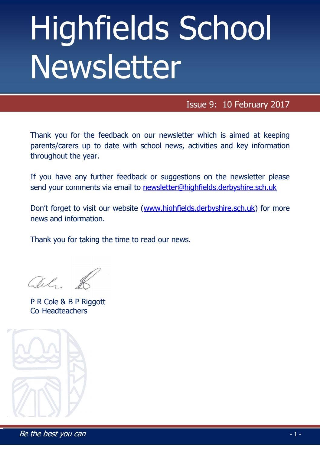 Highfields Newsletter Issue 9 by Highfields School - Issuu