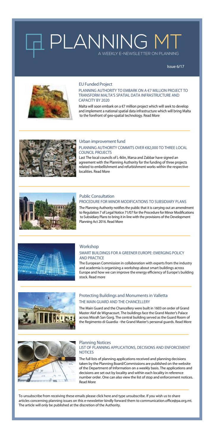 Planning MT Newsletter 6/17 by Planning Authority - Issuu