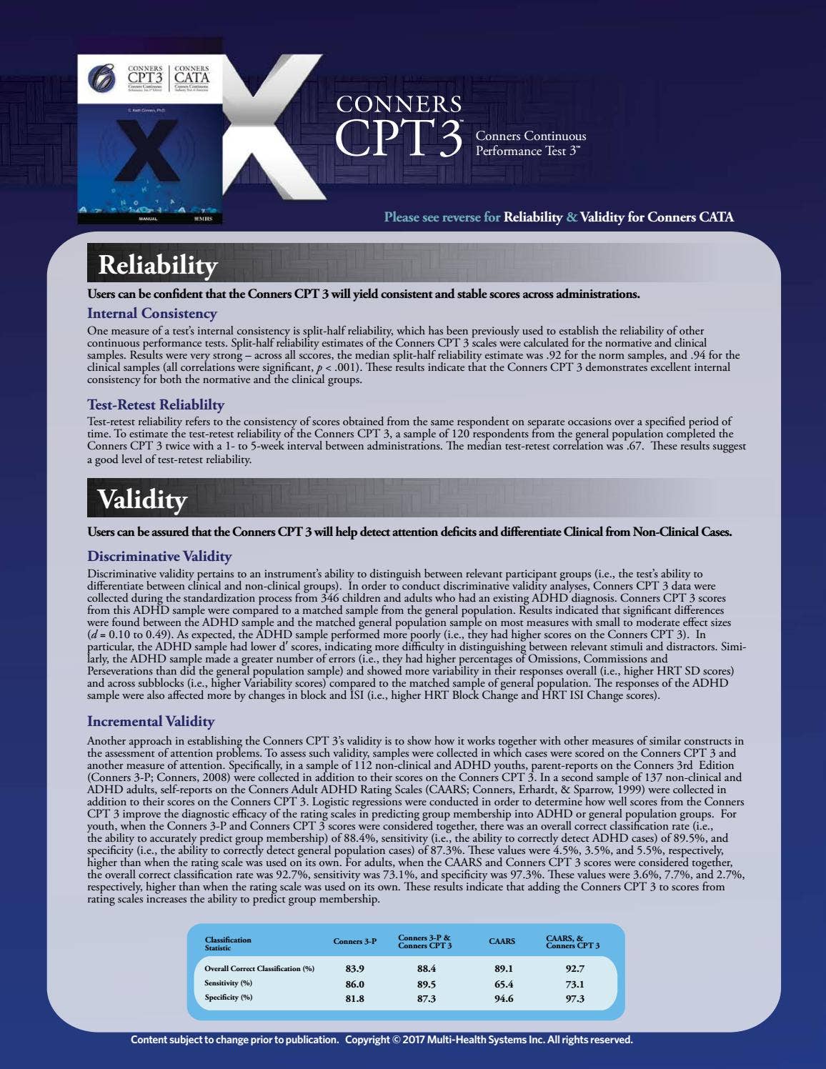 CPT 3 & CATA 2017 Canada by MHS Assessments - Issuu