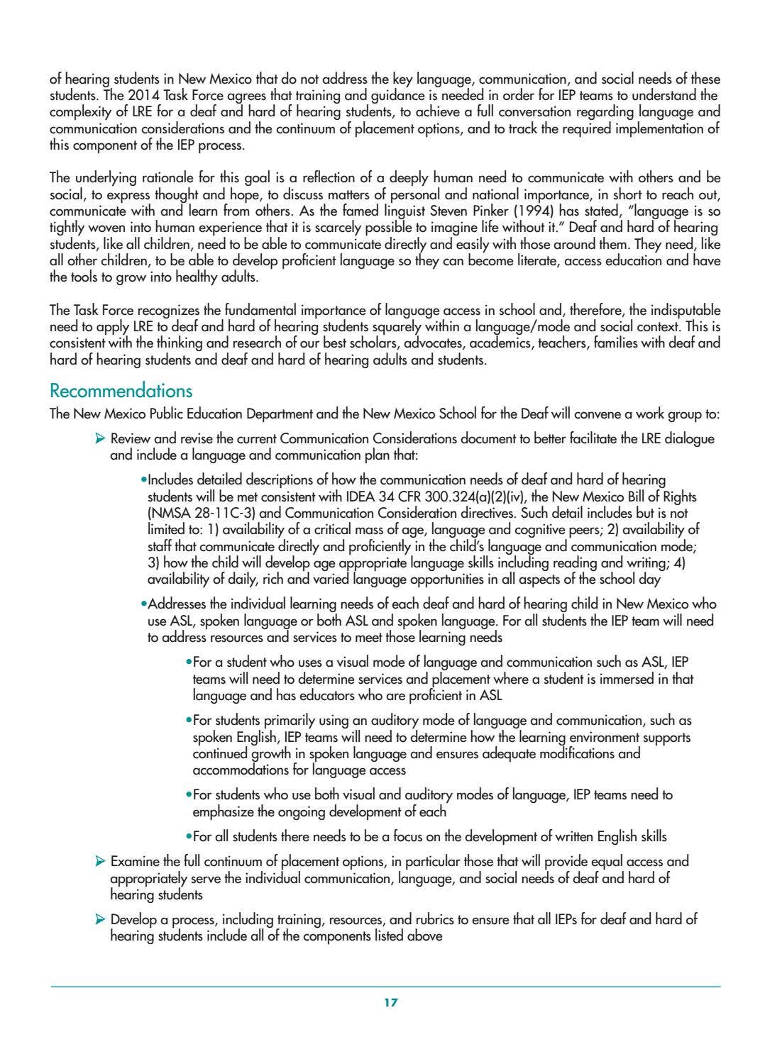 NMSD Task Force Report 2016 by New Mexico School for the Deaf - Issuu