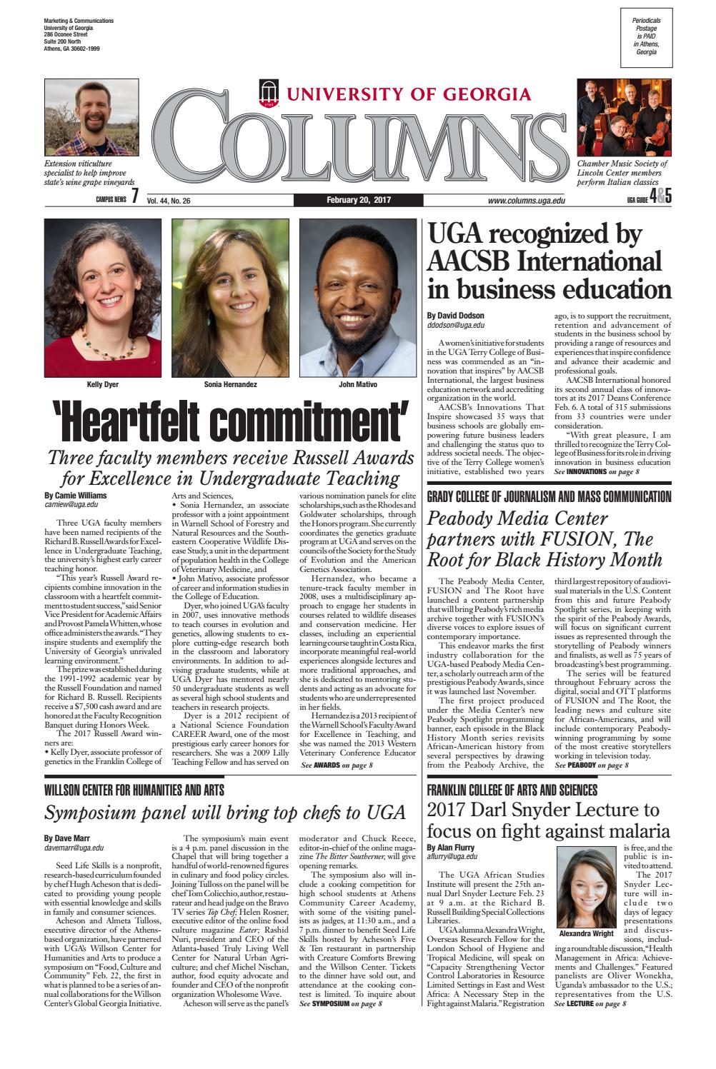 UGA Columns Feb. 20, 2017 by UGA Columns - Issuu