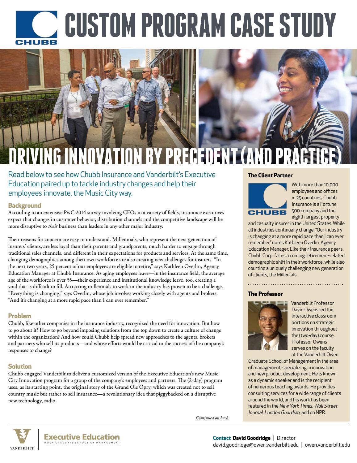 Chubb: Custom Program Case Study by Vanderbilt Owen Graduate School of ...