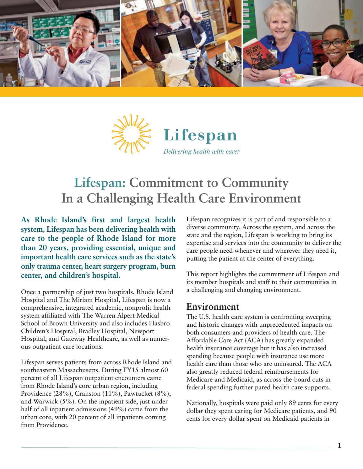 Lifespan Commitment to the Community by Lifespan Health System - Issuu