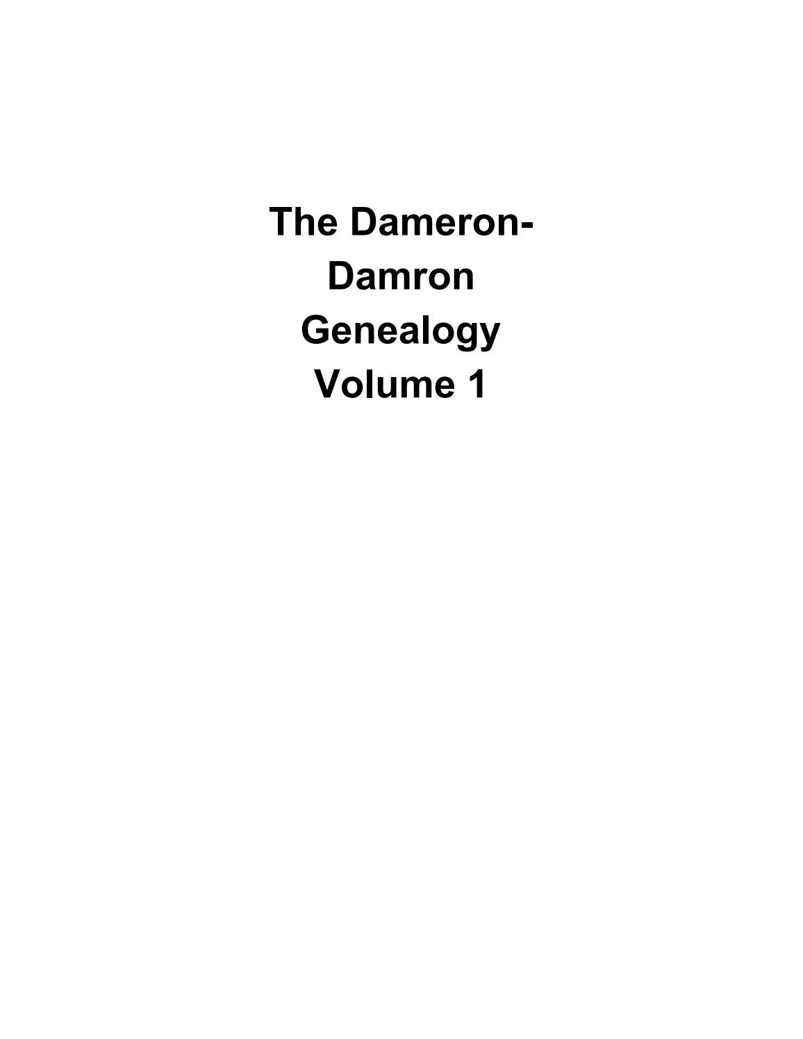 The Dameron-Damron Genealogy Volume 1 by Adam Nichols - Issuu