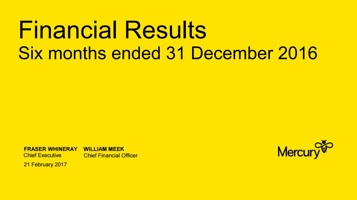 Mercury hy2017 results presentation final by Mercury - Issuu