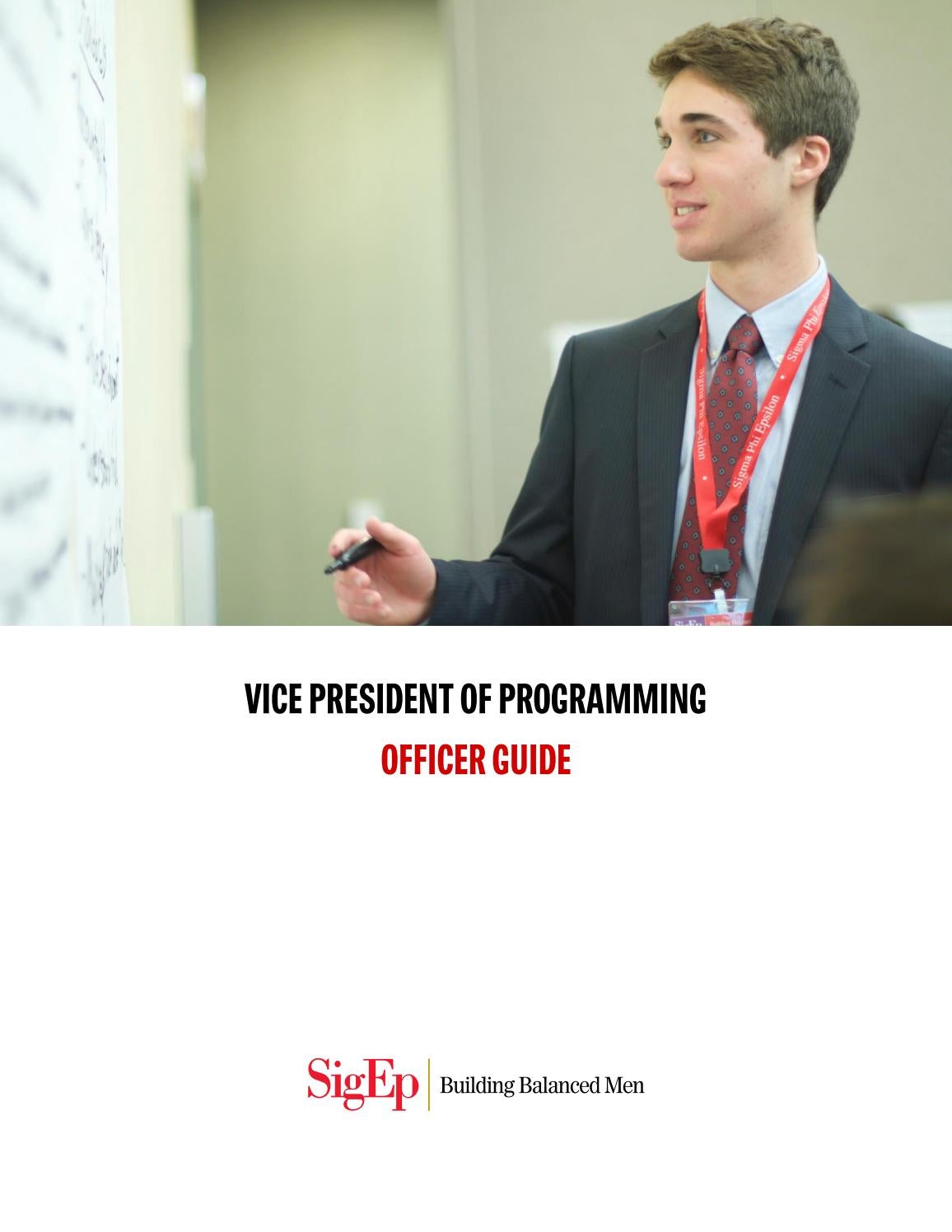 Vice President of Programming Officer Guide by Sigma Phi Epsilon - Issuu