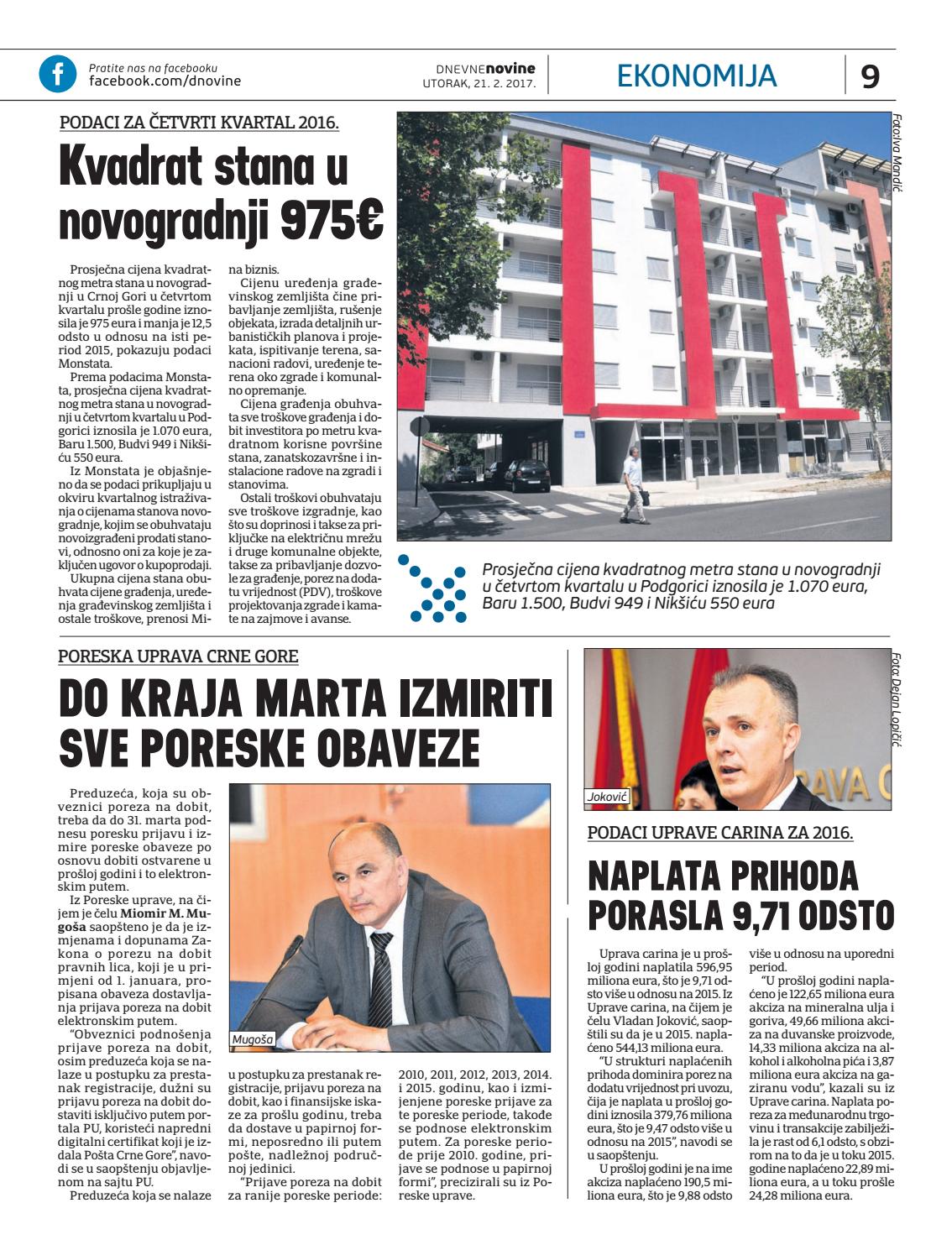 Dnevne novine 21. februar 2017. by Dnevne Novine - Issuu