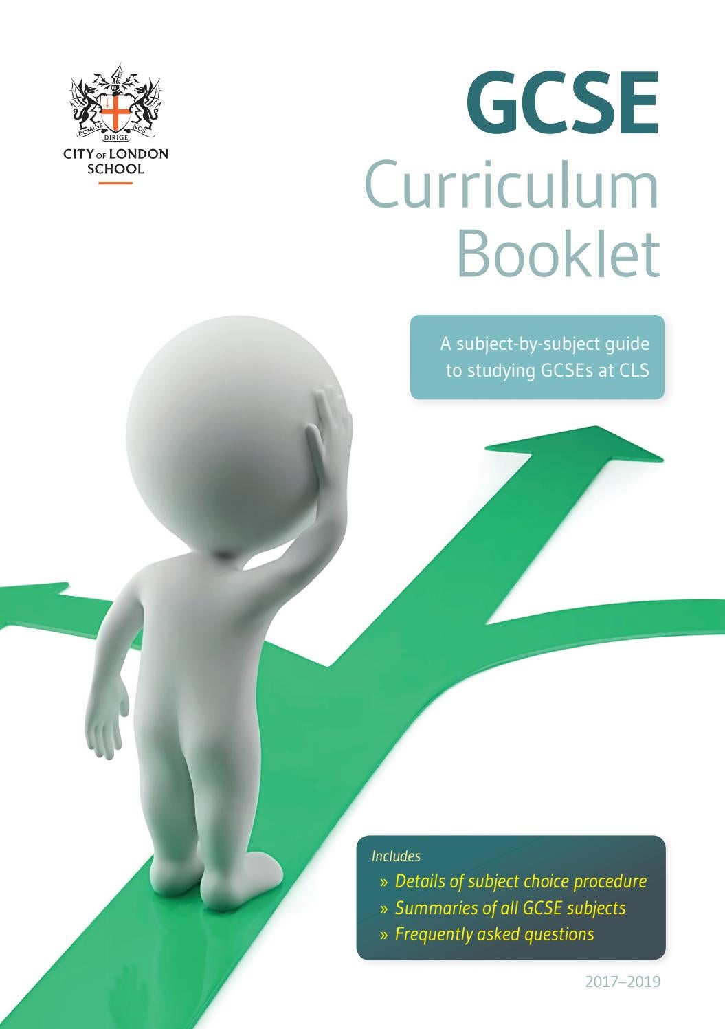 GCSE Curriculum Booklet 2017 by City of London School - Issuu