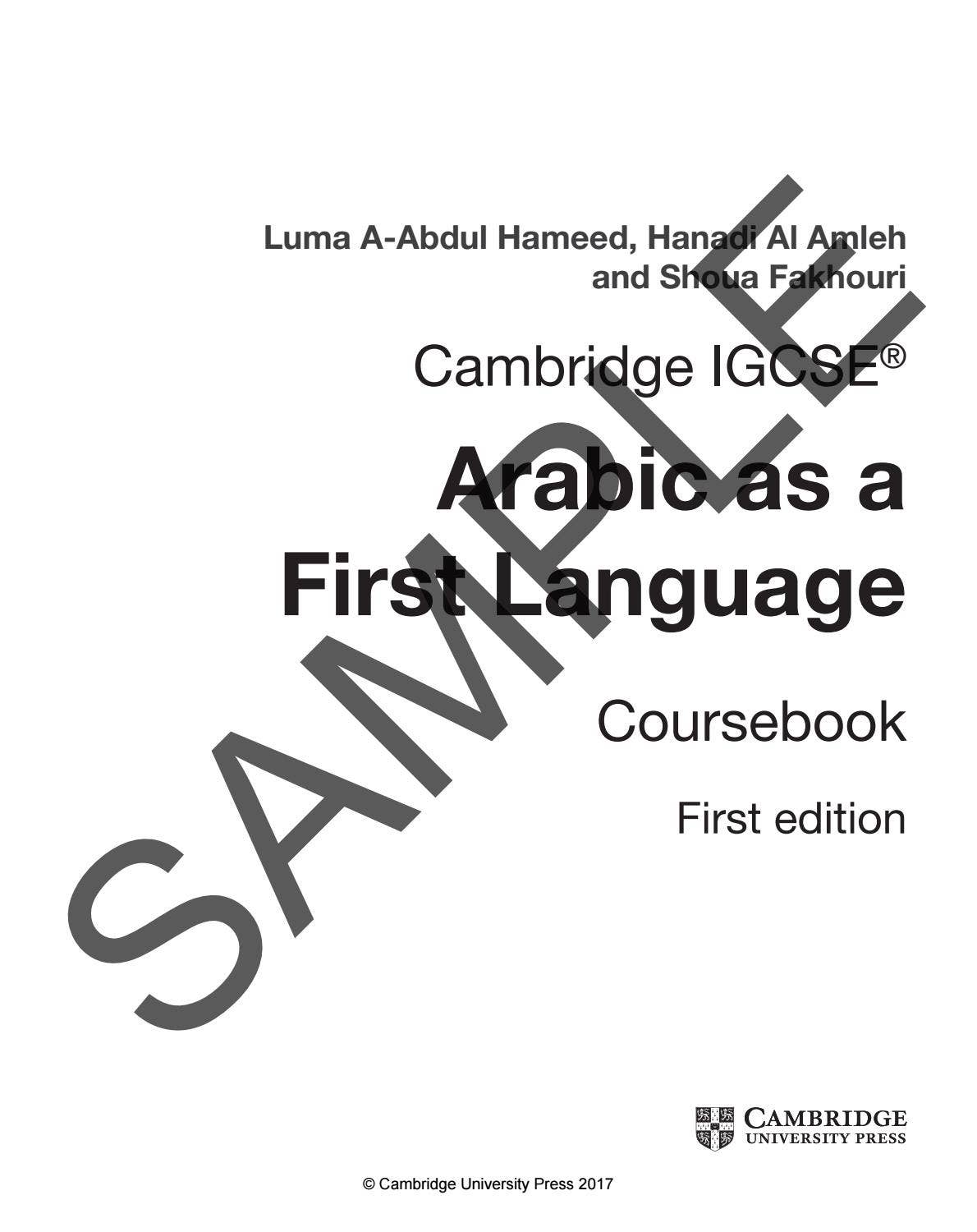 Preview Cambridge IGCSE Arabic as a First Language by Cambridge ...