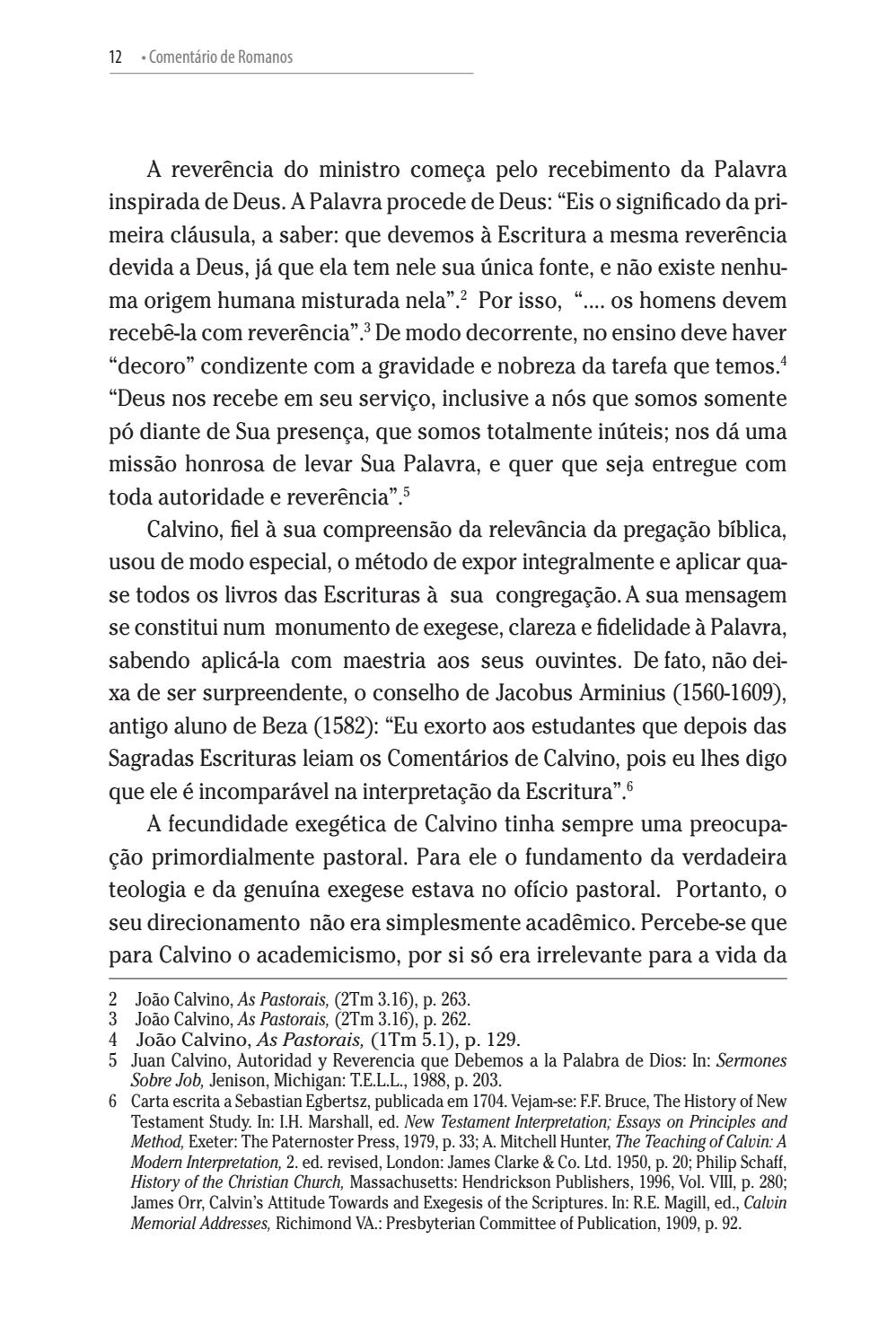 Comentário de Romanos - João Calvino by Editora Fiel - Issuu