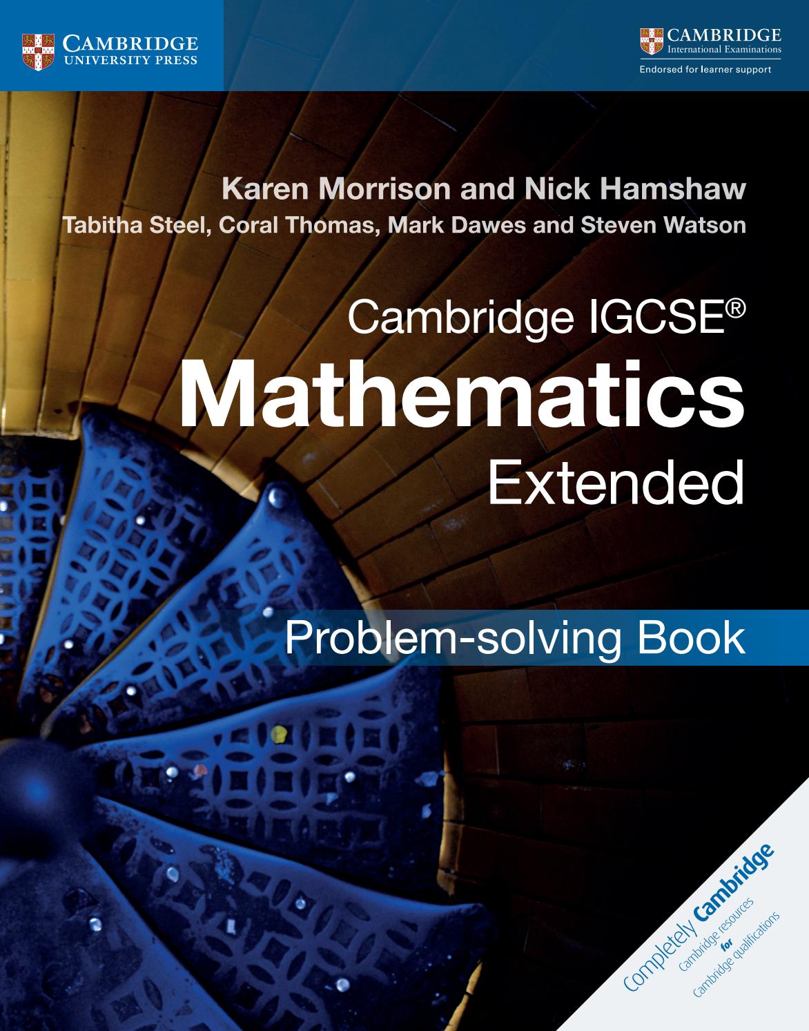 Preview Cambridge IGCSE Mathematics Extended Problem solving Book By