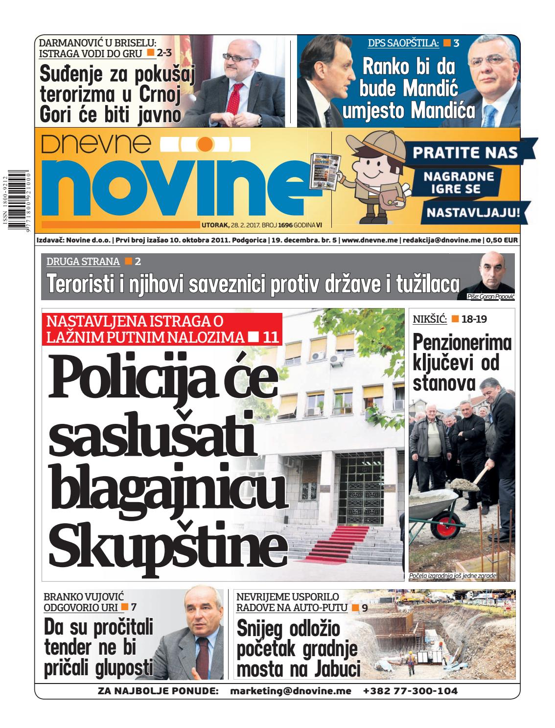 Dnevne novine 28. februar 2017. by Dnevne Novine - Issuu