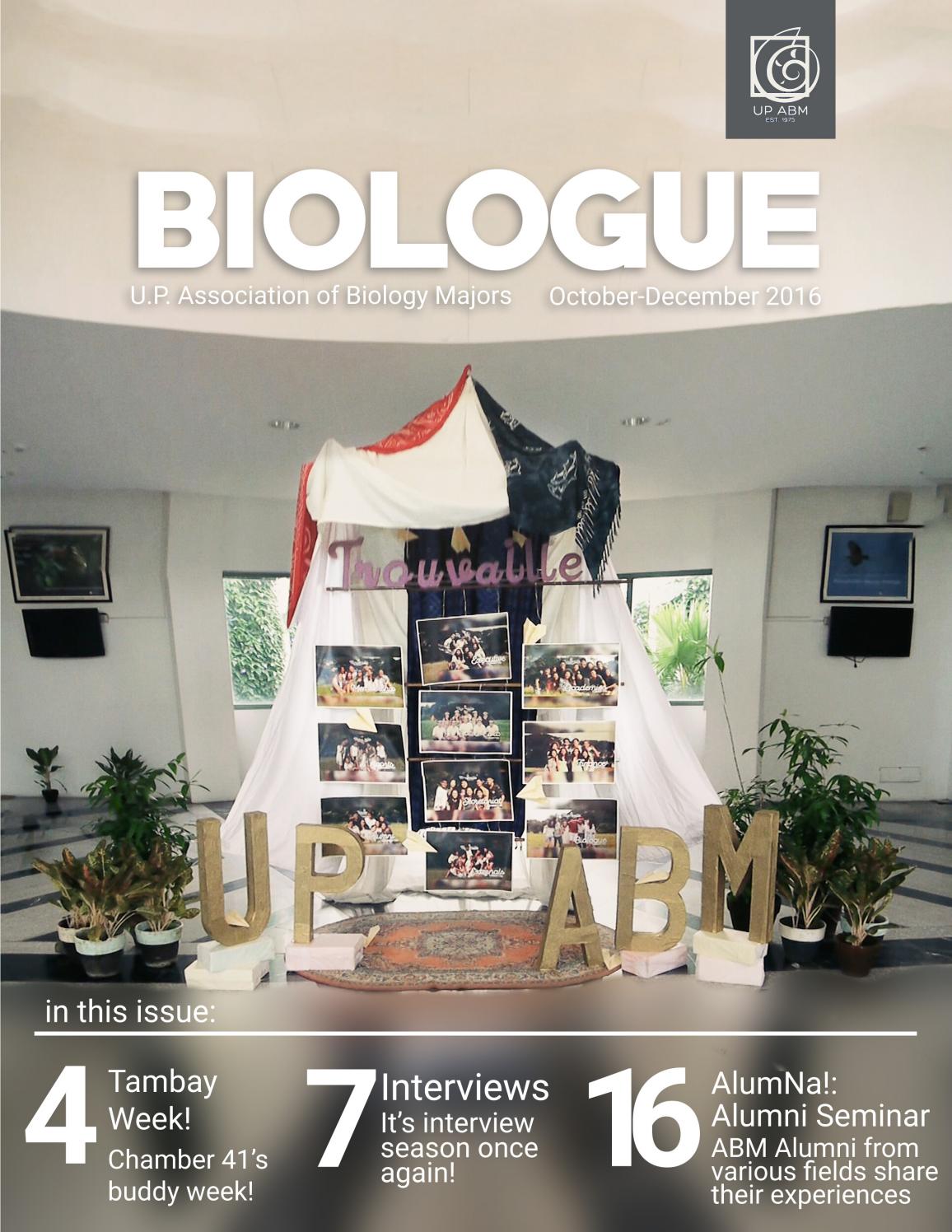 Biologue October-December 2016 by UP ABM Biologue - Issuu