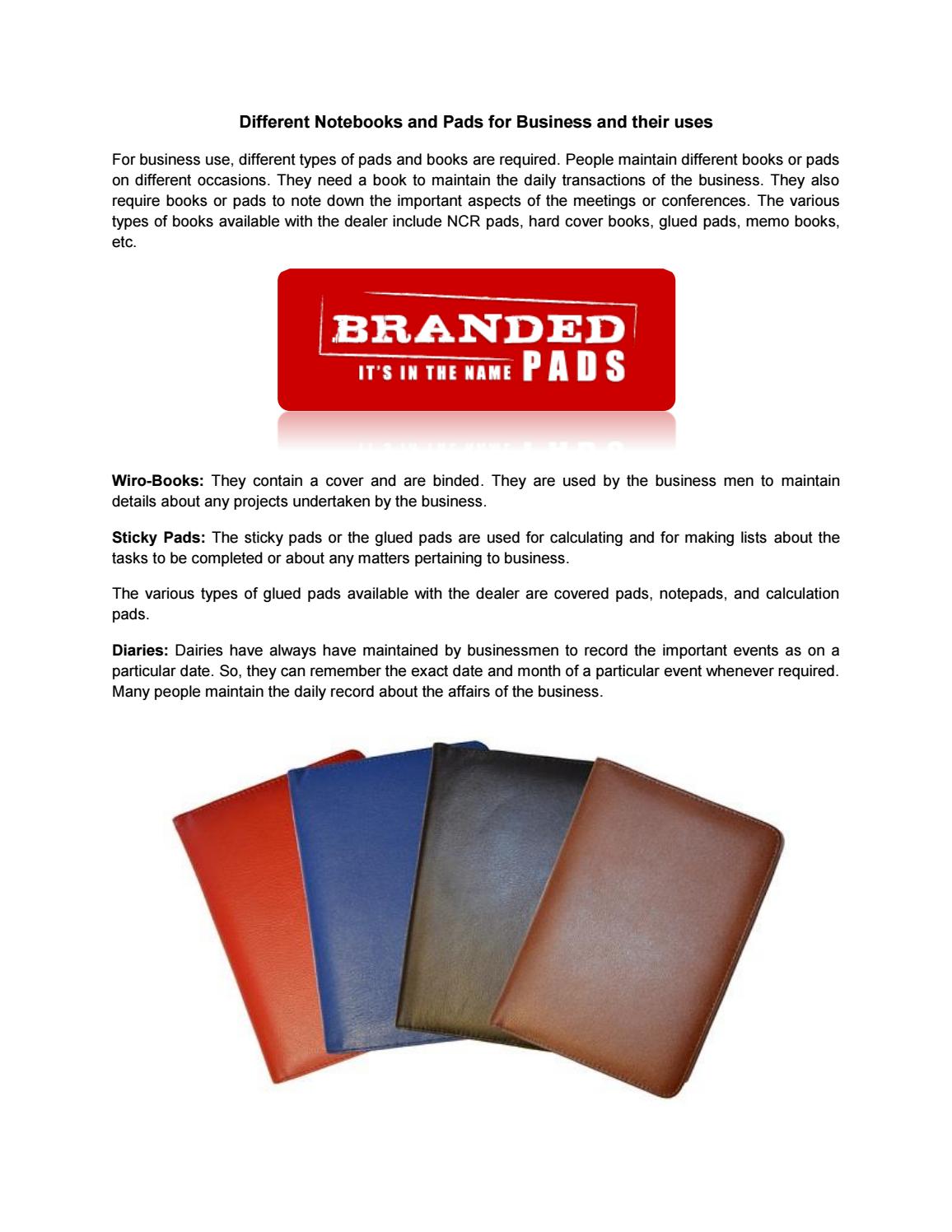 Different Notebooks and Pads for Business and their uses by Brandedpads ...