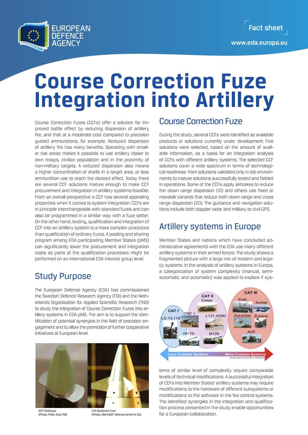 Factsheet: Course Correction Fuze (CCF) by European Defence Agency - Issuu