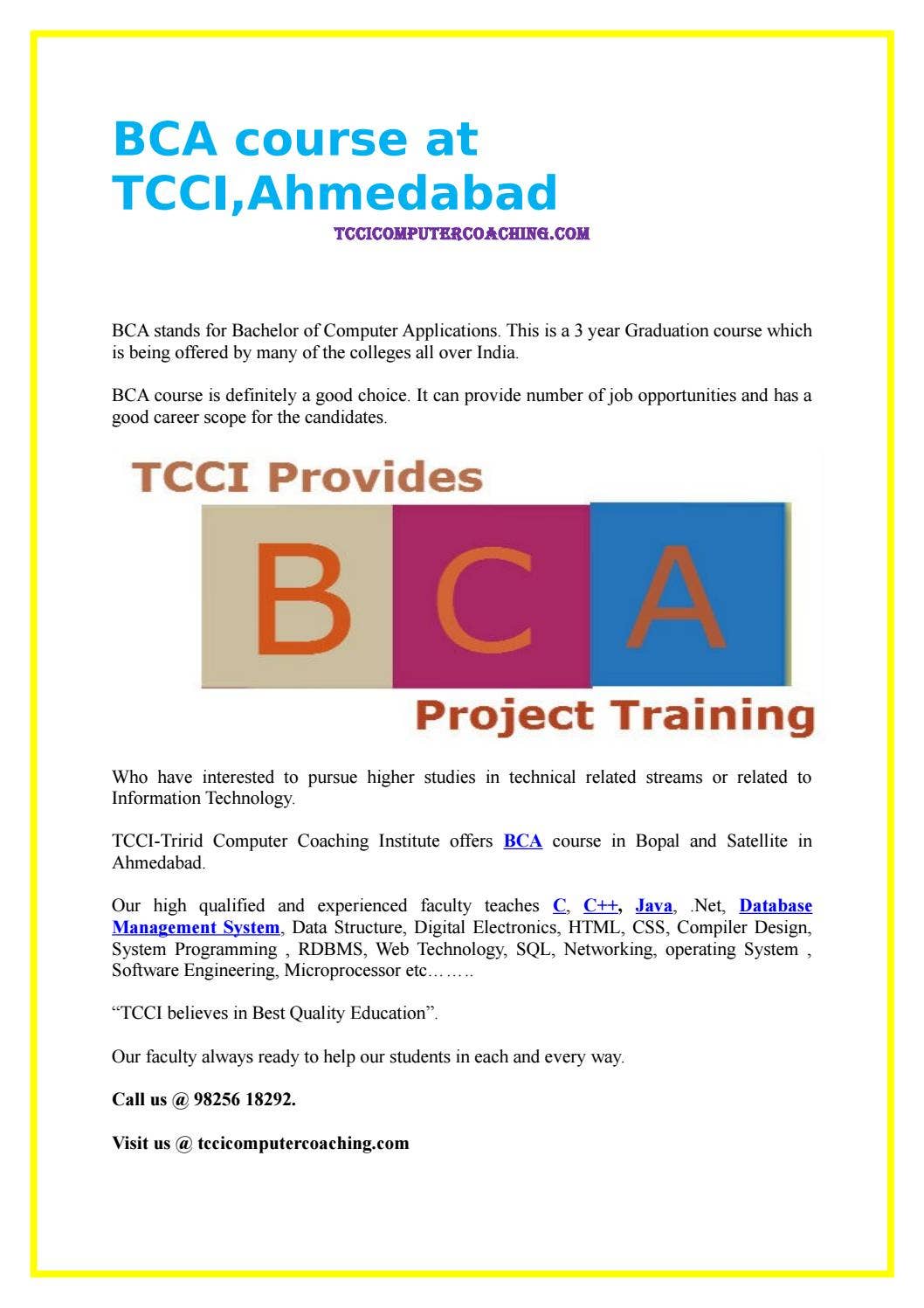 Bca course at tcci,ahmedabad by Rosario Riley - Issuu