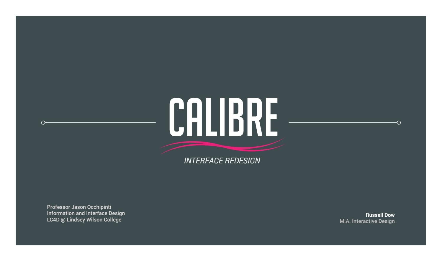 Calibre UI Redesign by Russell Dow by David Edwin Meyers - Issuu