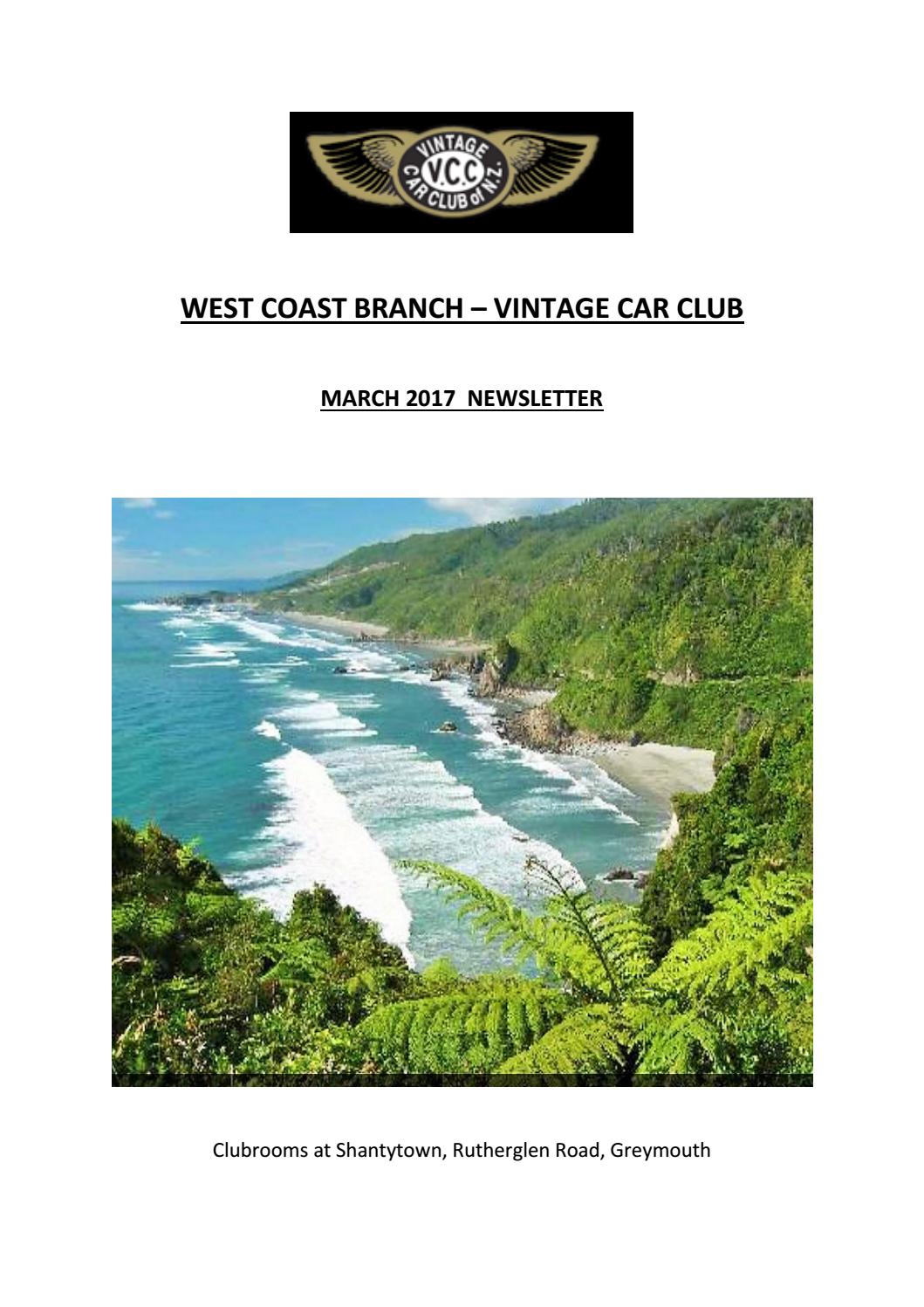 West Coast VCC March 2017 by Vintage Car Club of New Zealand - Issuu