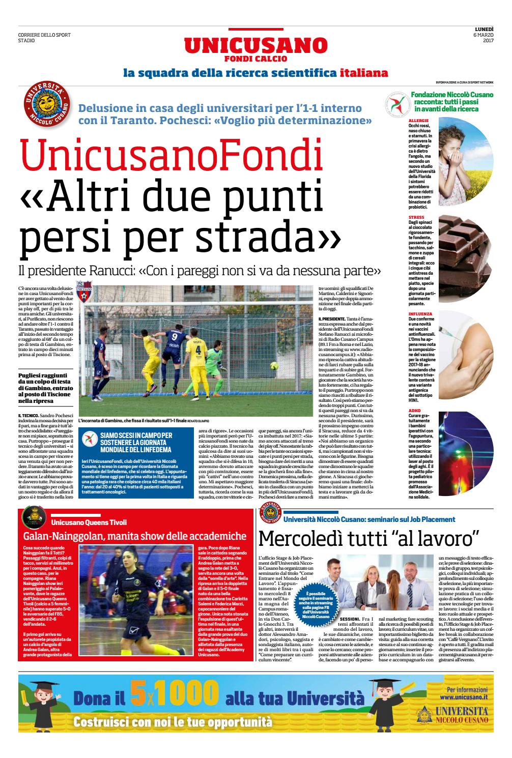 Unicusano fondi 20170306 by UniCusano - Università Niccolò Cusano - Issuu