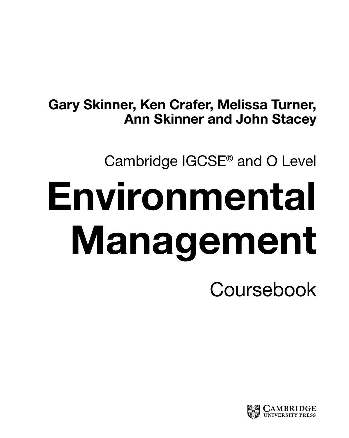 Preview Cambridge IGCSE Environmental Management Coursebook by ...