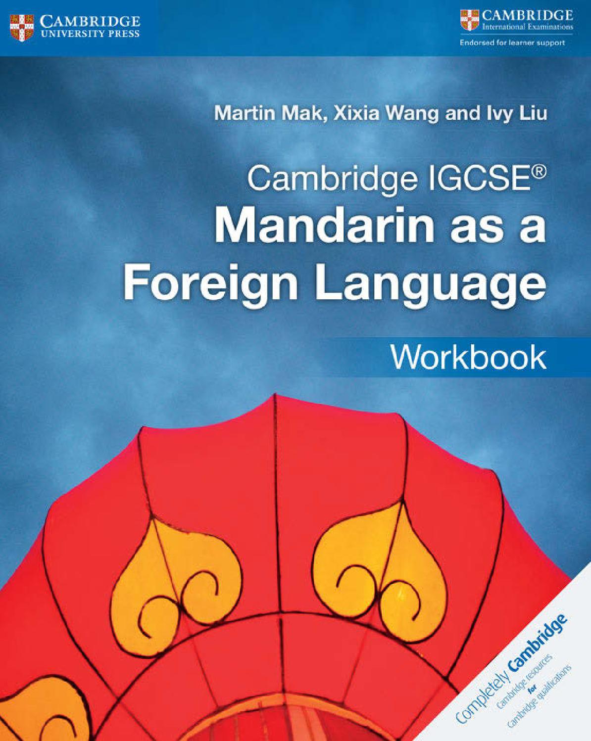 Preview Cambridge IGCSE Mandarin as a Foreign Language Workbook by ...