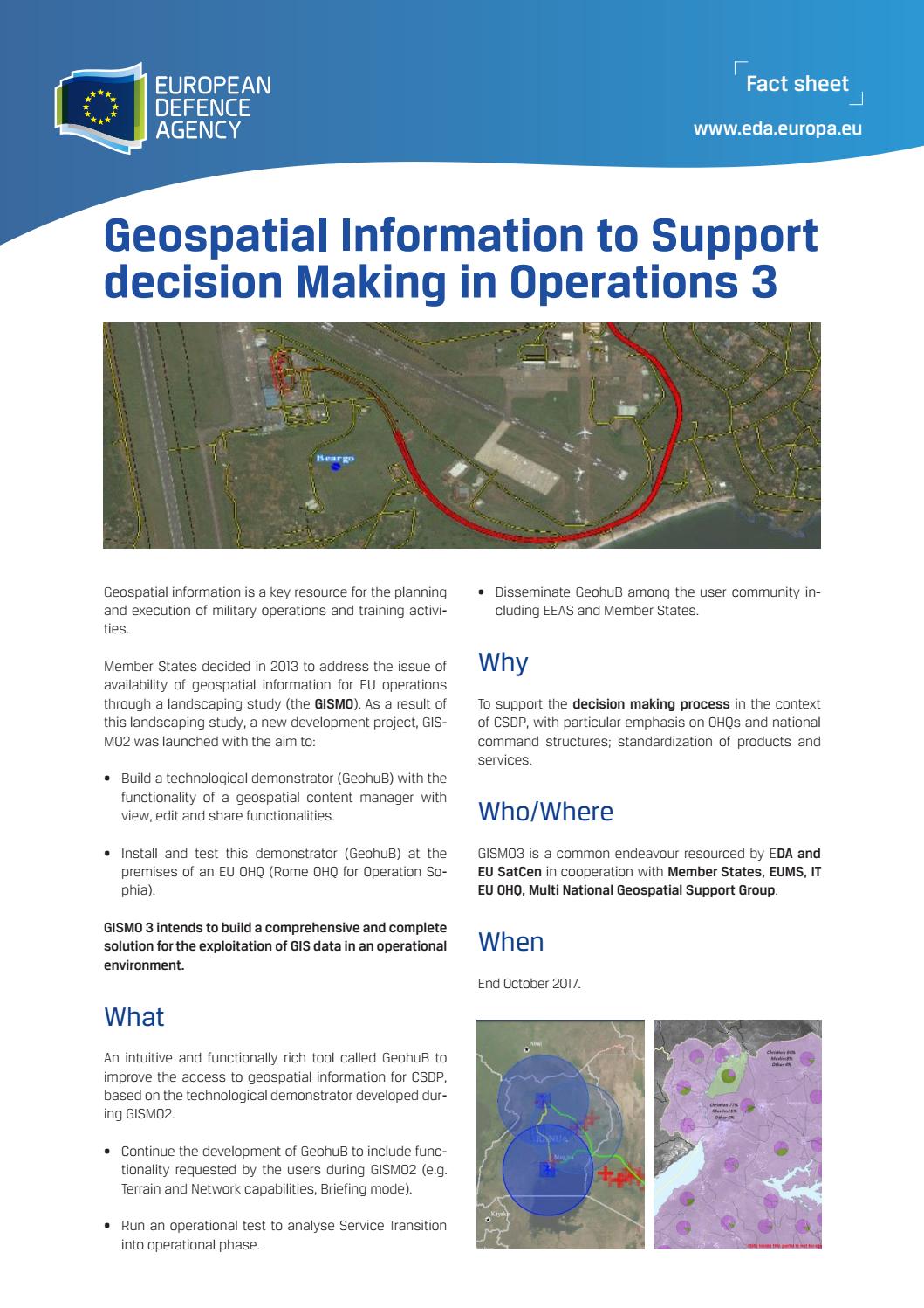 Geospatial Information to Support decision Making in Operations 3 by ...