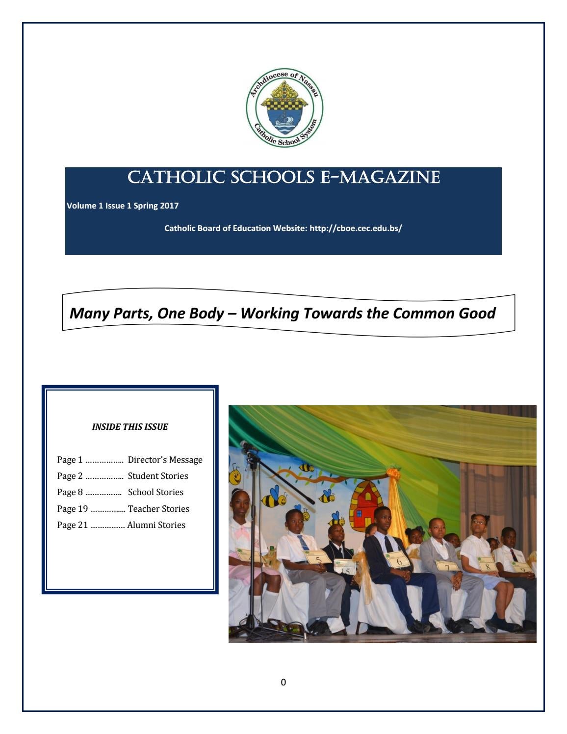 Catholic Schools E-Magazine - Vol 1 Issue 1 Spring 2017 by Bahamas ...
