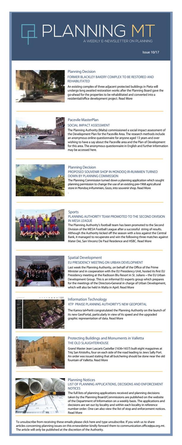 Planning MT Newsletter 10/17 by Planning Authority - Issuu