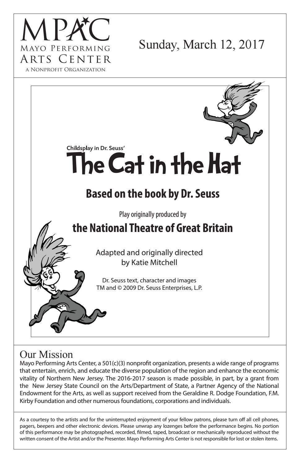 Program Book Insert - Cat in the Hat by Mayo Performing Arts Center - Issuu