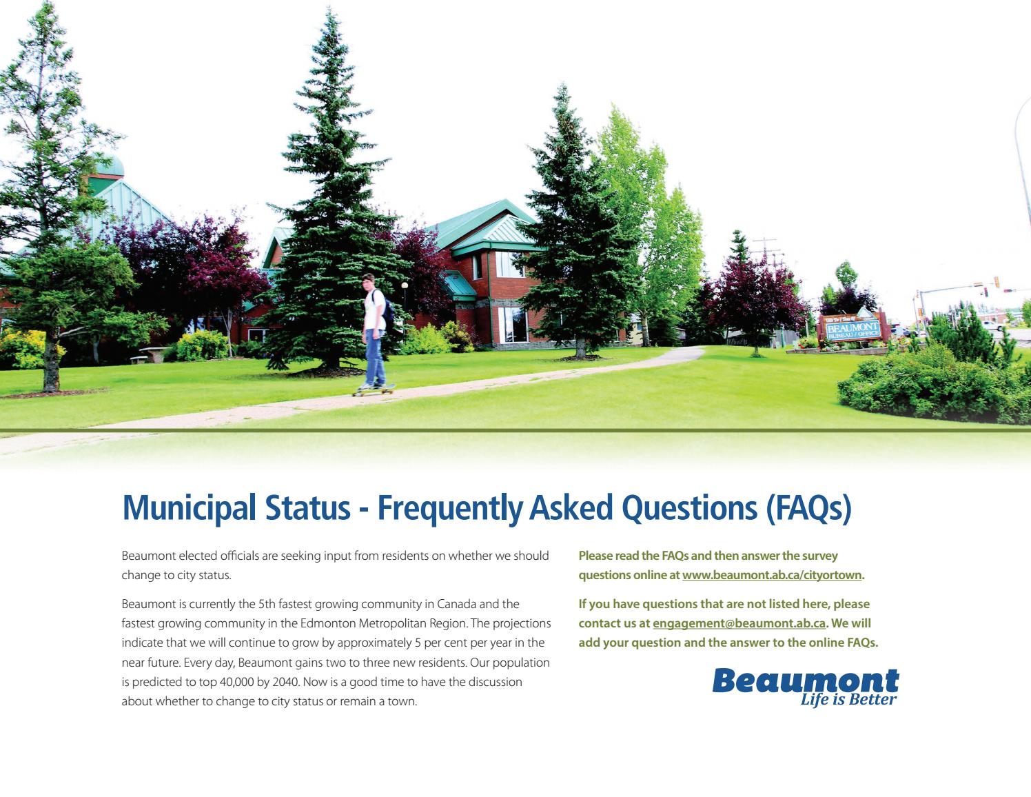 Beaumont municipal status City or Town. by Beaumont-Alberta - Issuu
