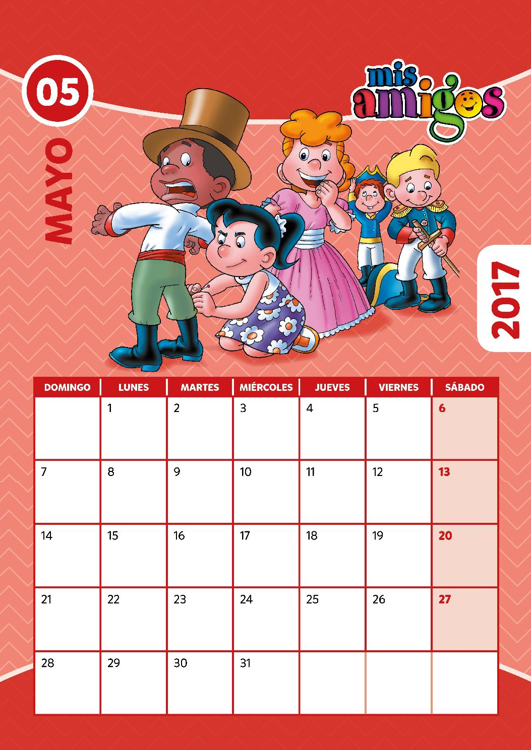 Calendario Mayo 2017 - Mis Amigos by Editorial ACES - Issuu