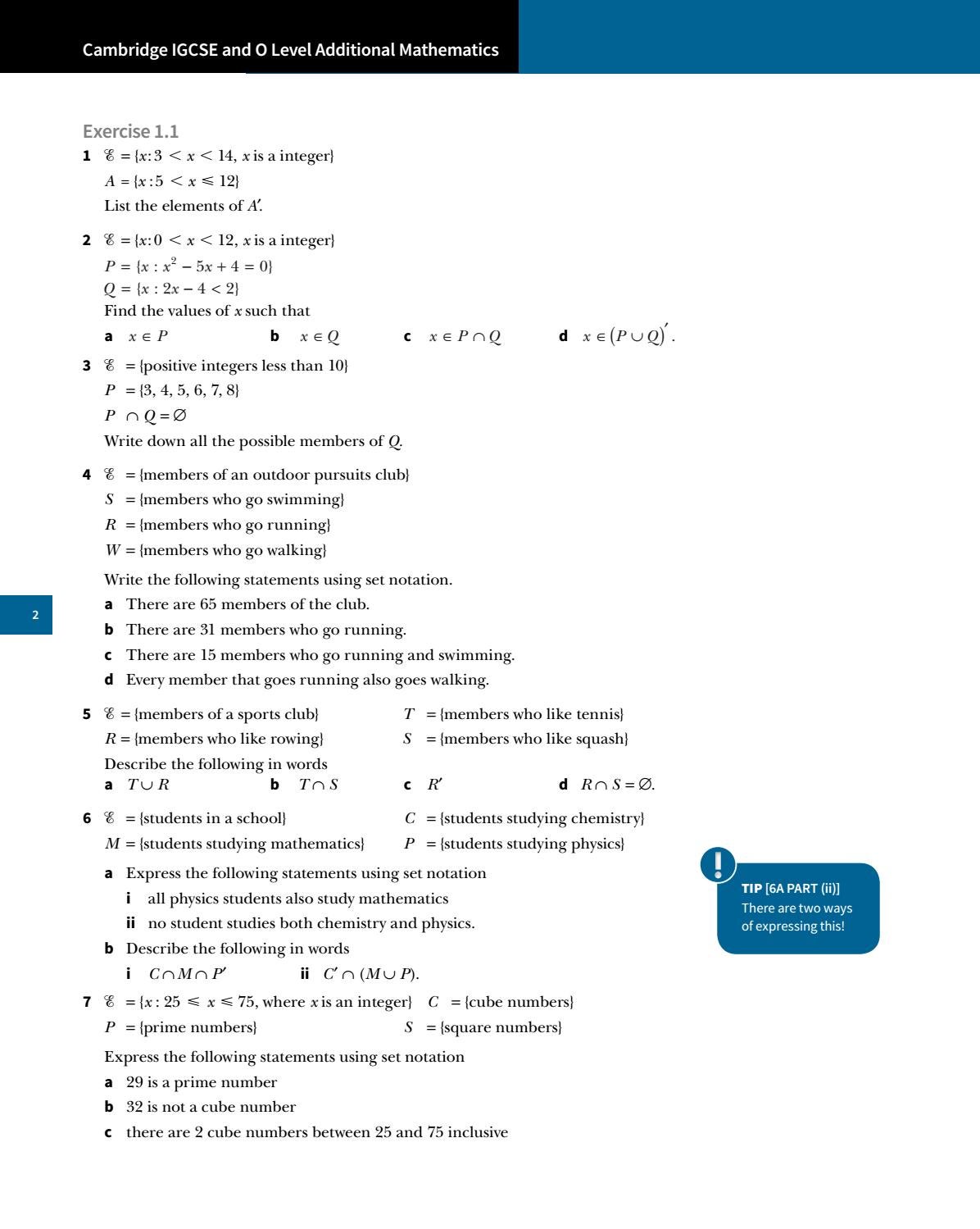Preview Cambridge Igcse Additional Mathematics Practice Book By
