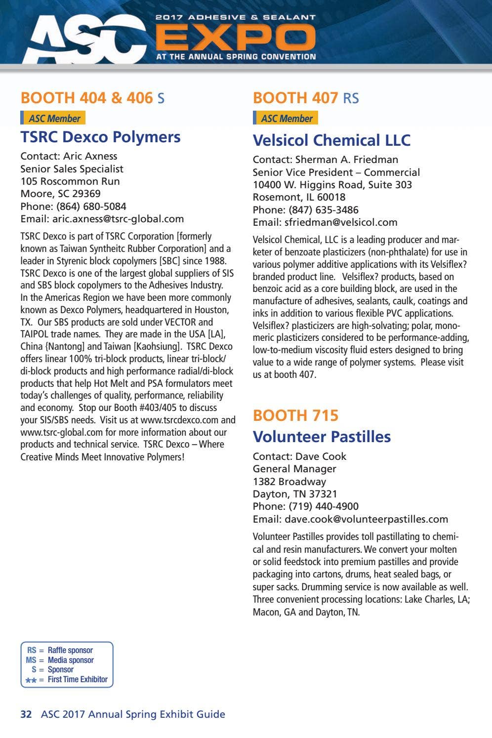 2017 ASC Exhibit Guide by The Adhesive & Sealant Council - Issuu