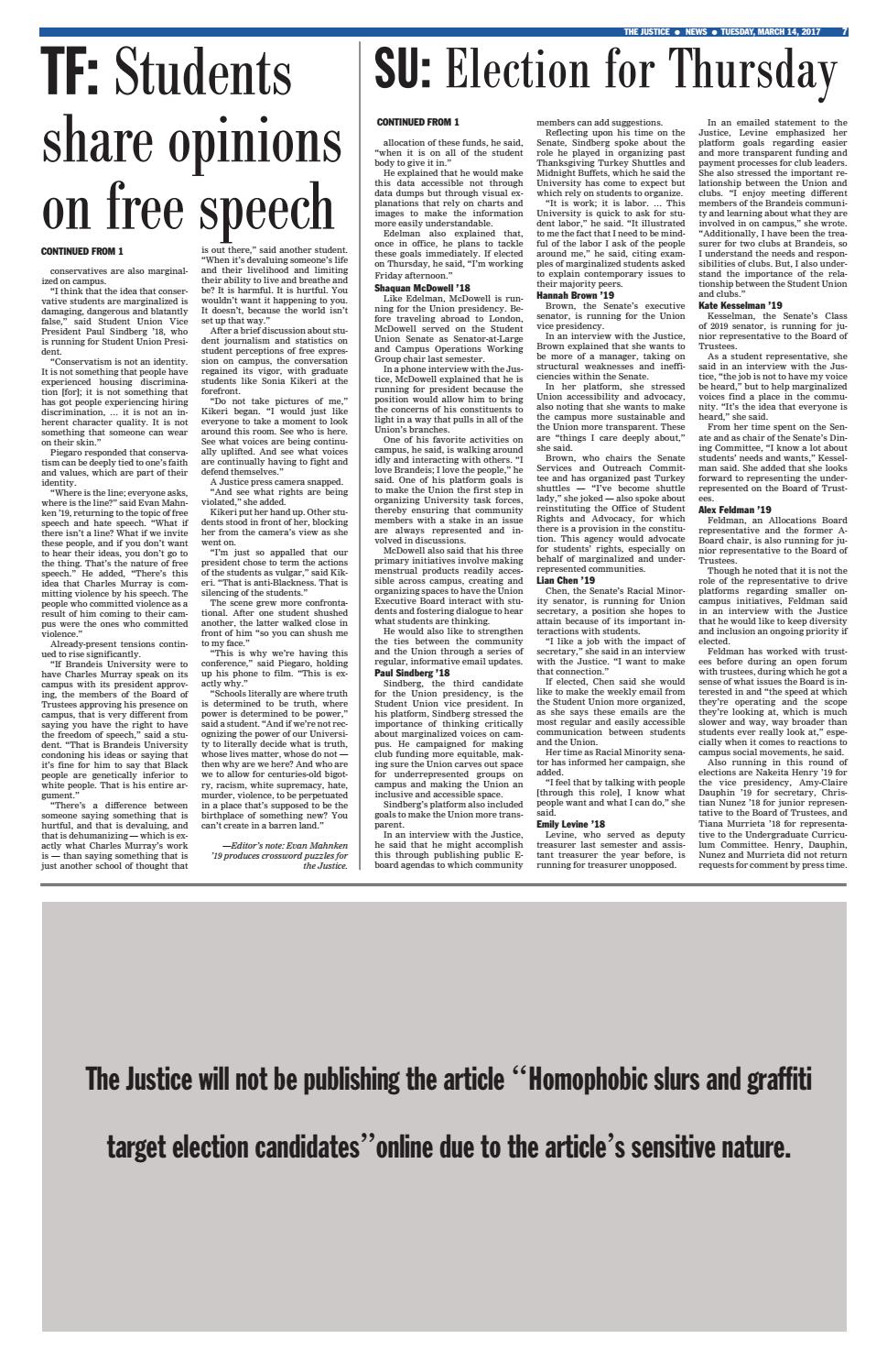 The Justice, March 14, 2017 by The Justice - Issuu