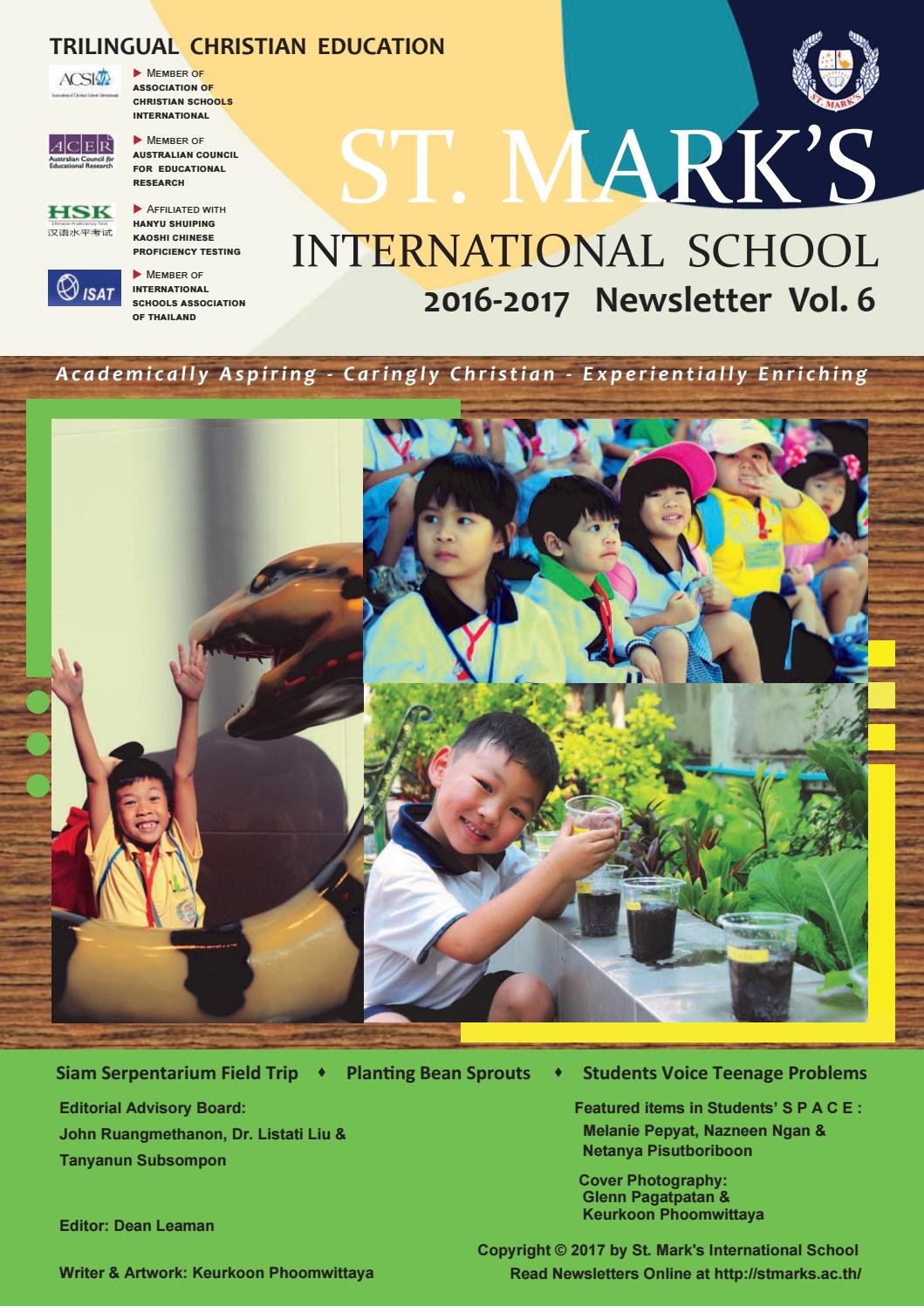 Newsletter 2016-2017 vol 6 by St. Mark's International School - Issuu