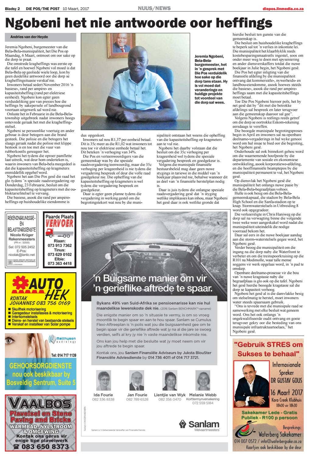 Die Pos 10 Maart 2017 by Die Pos koerant/newspaper - Issuu